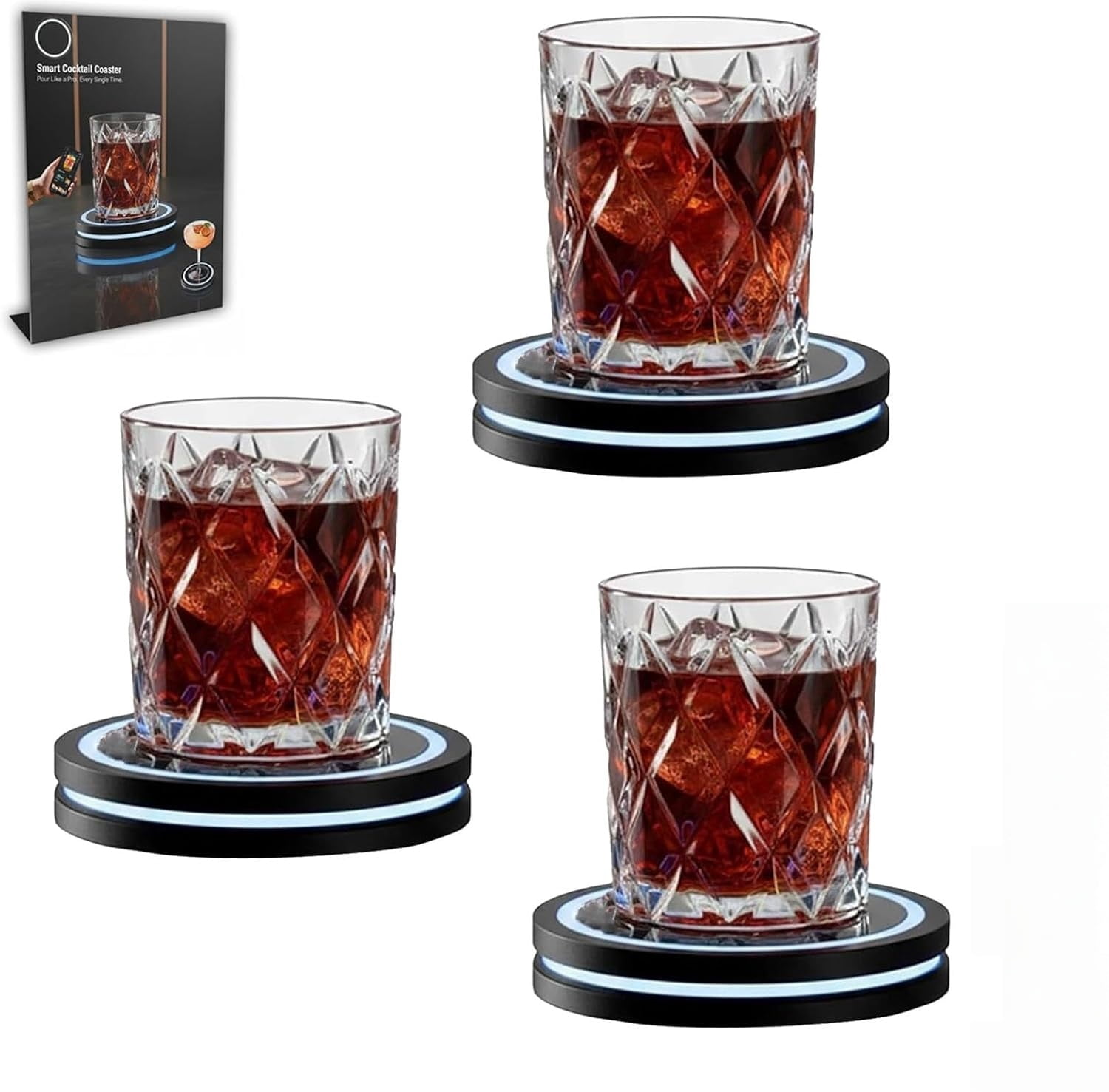 Smart Coaster Cocktail Machine 2.0, Portable Mixer with Built-in Smart ...
