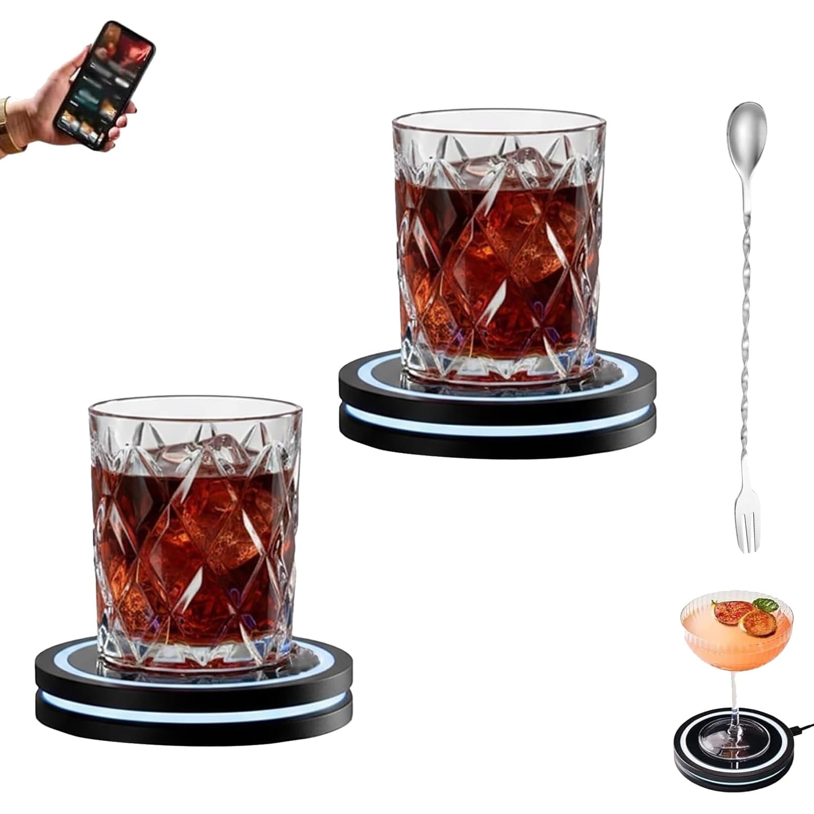 Smart Coaster Cocktail Maker, 2026 New Portable Smart Coaster 2.0 ...