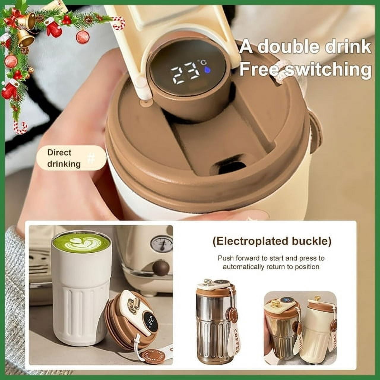 Smart Coffee Mug, Insulated Coffee Mug with Lid, Smart Coffee Mug Smart ...