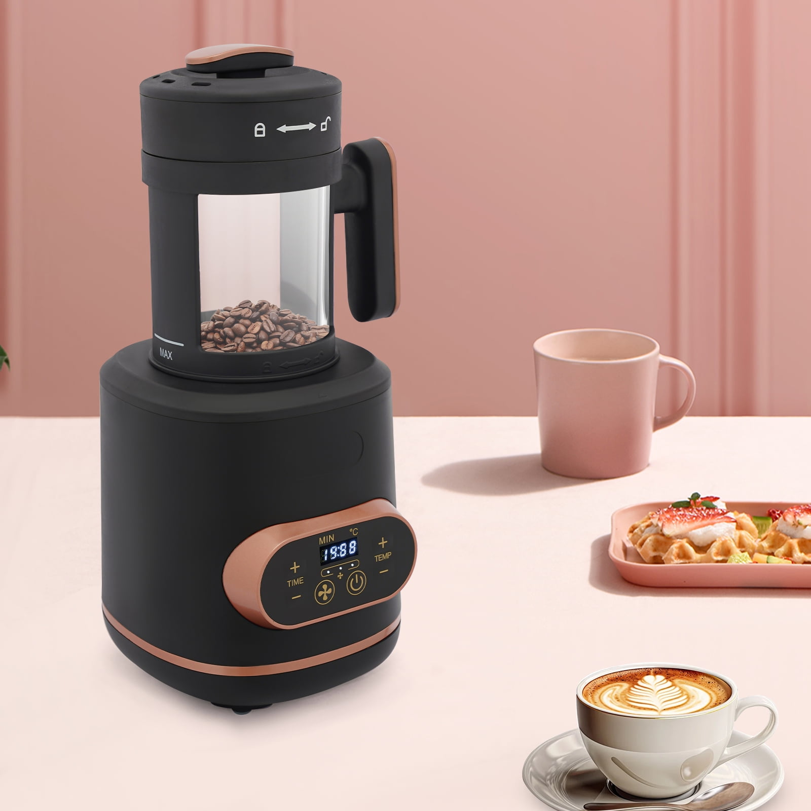 Smart Coffee Roaster Machine for Home Use, 1500W Electric Bean Roaster ...