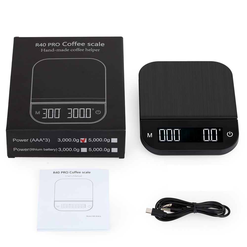Smart Coffee Scale with Timer Kitchen Scales USB Charging Hand ...