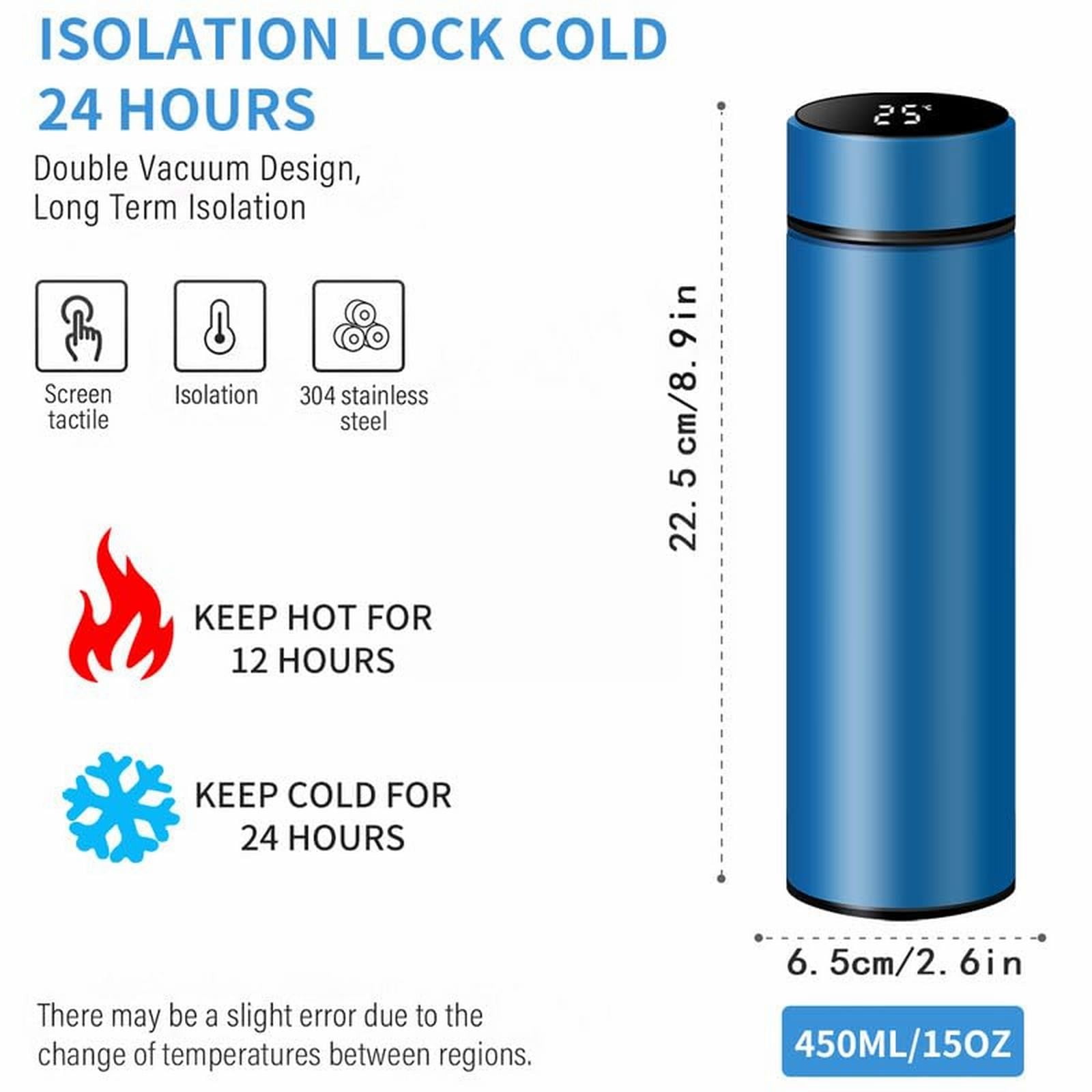 Smart Coffee Thermos with LED Temperature Display, Double Walled ...