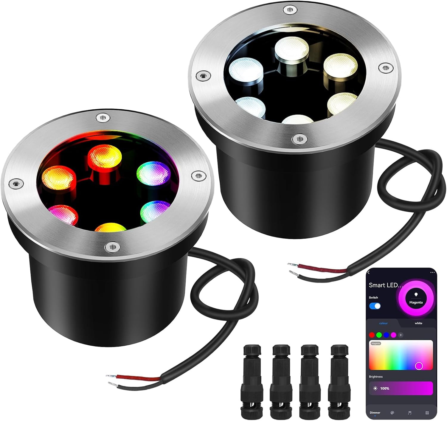 Smart Color Changing LED Landscape Well Lights, Low Voltage 6W 12V-24V ...