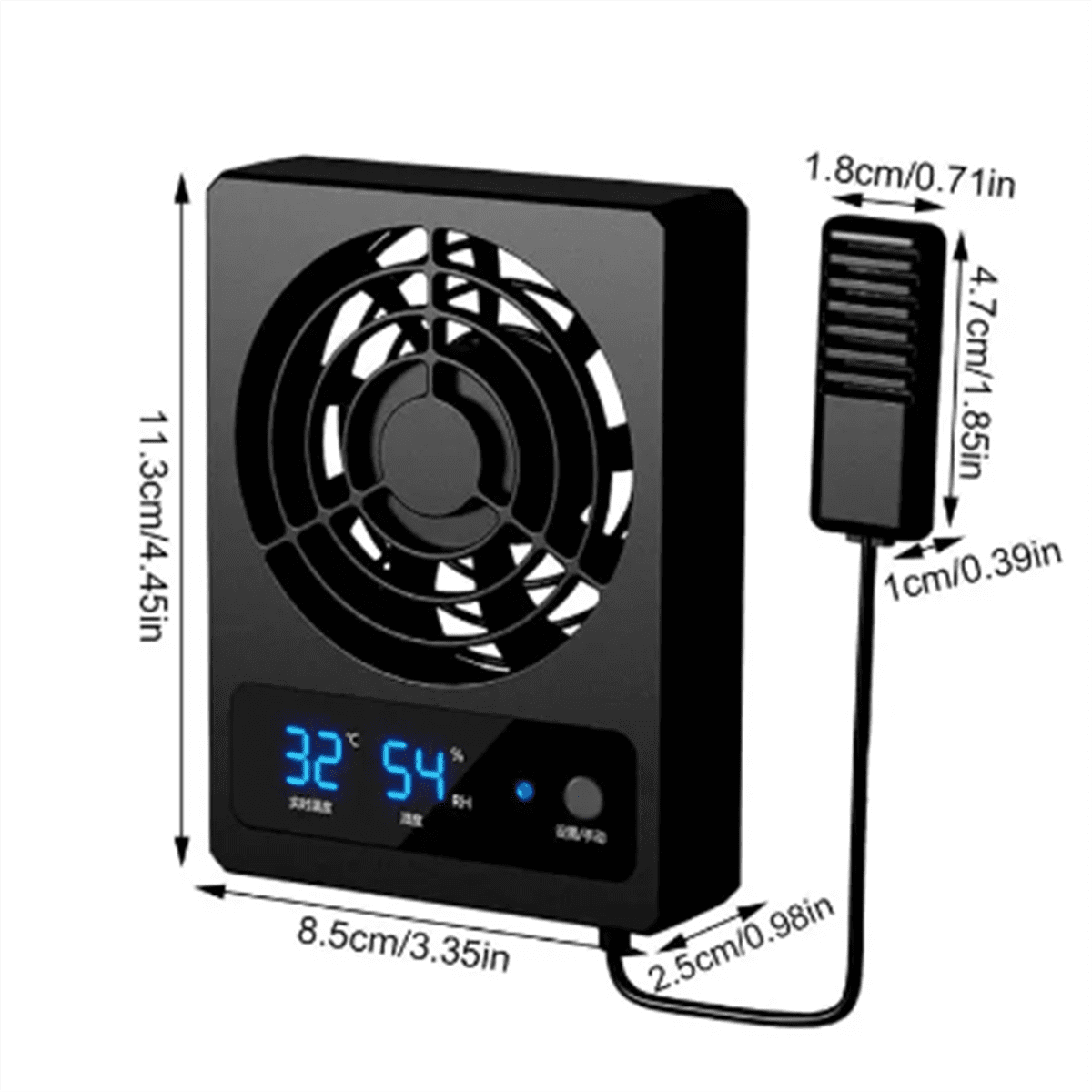 Smart Cooling Fan for Reptile Tank with LED Display Strong Wind ...