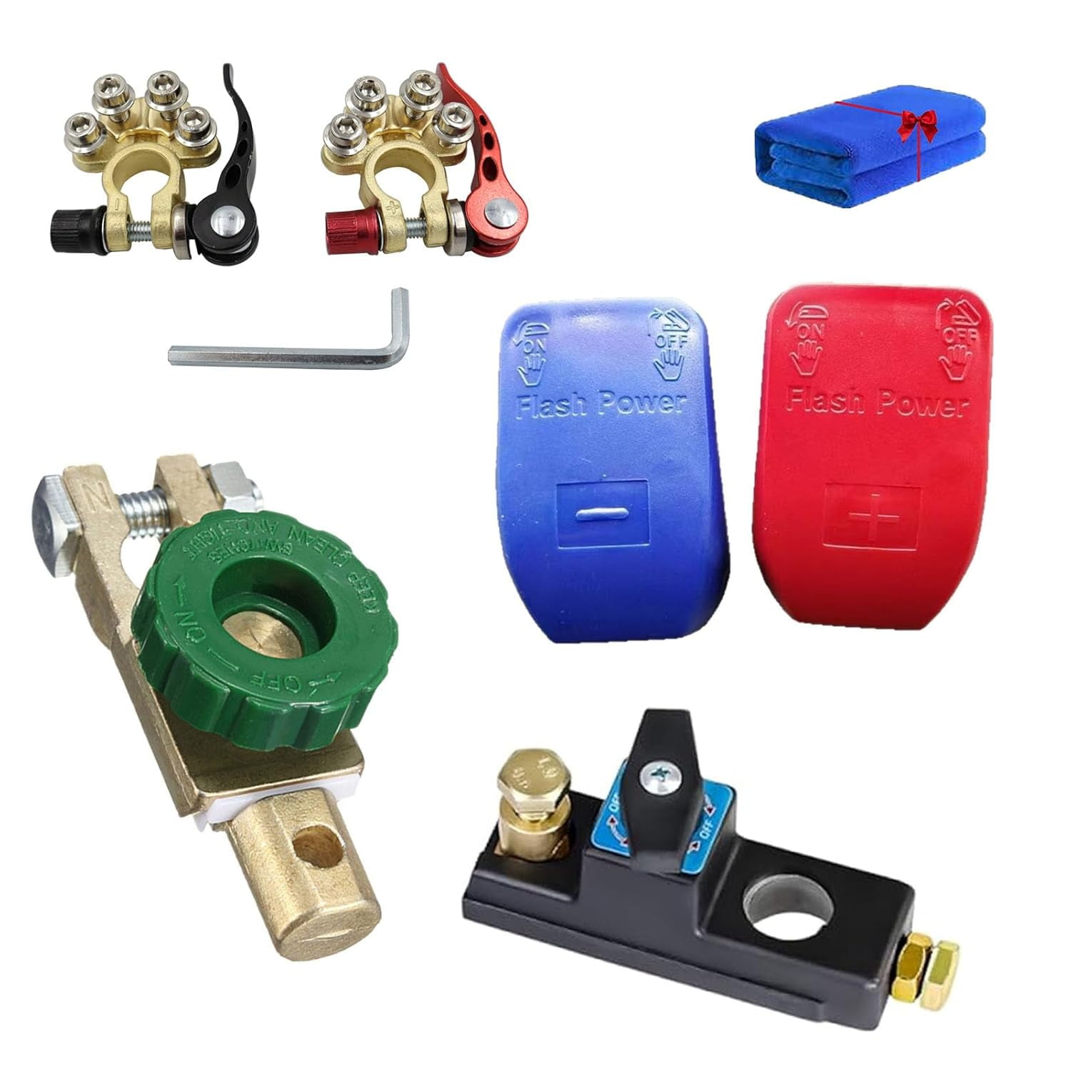 Smart Copper Battery Clamps On/Off, Top Post Battery Lock Out ...