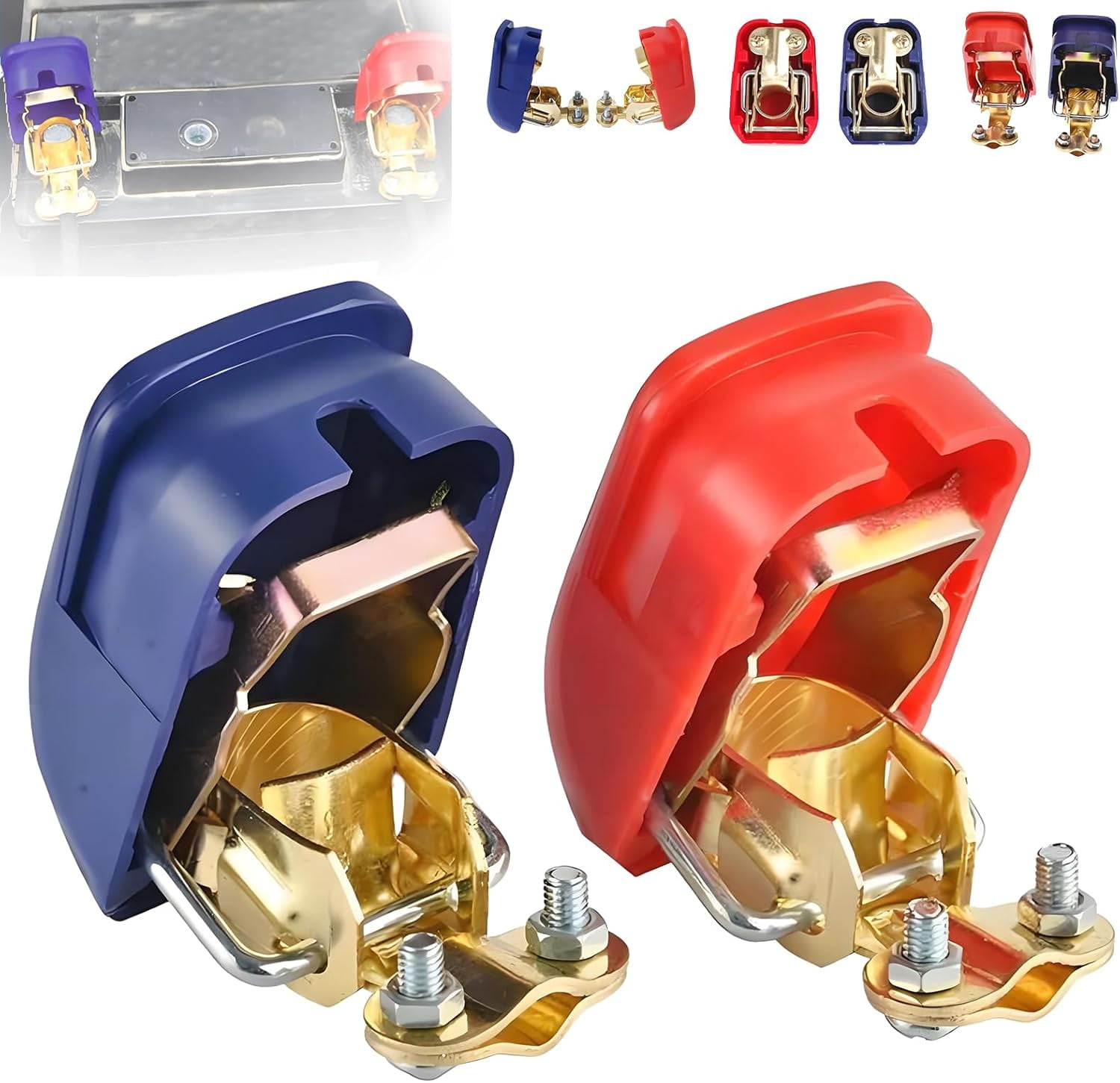 Smart Copper Battery Clamps, Top Post Brass Quick Disconnect Terminals ...