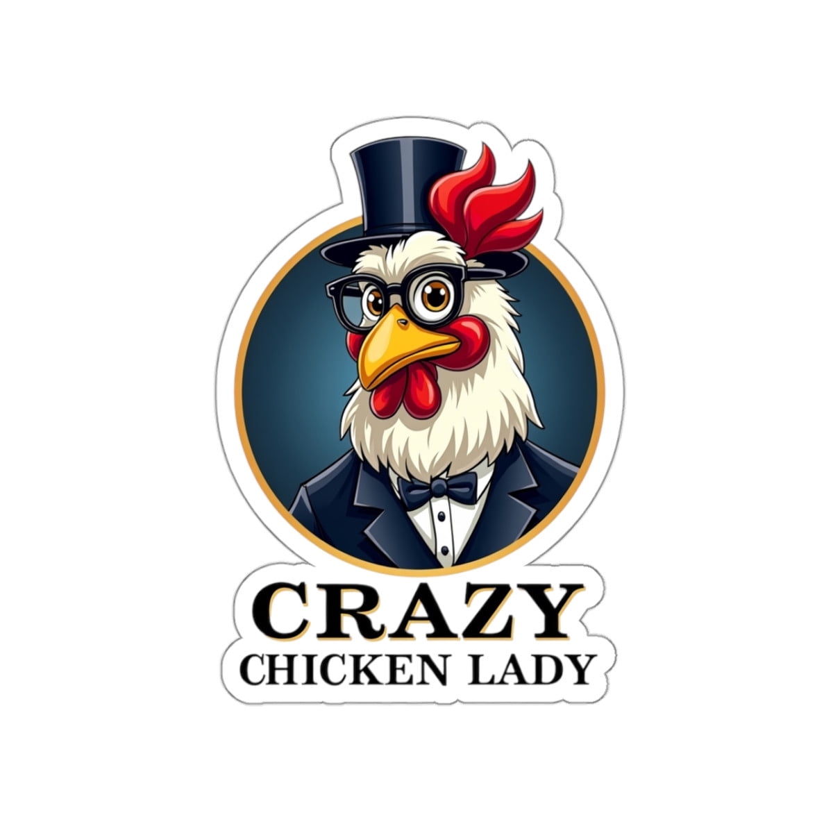 Smart Crazy Chicken Lady Sticker (3"×3", Transparent) - Walmart.com