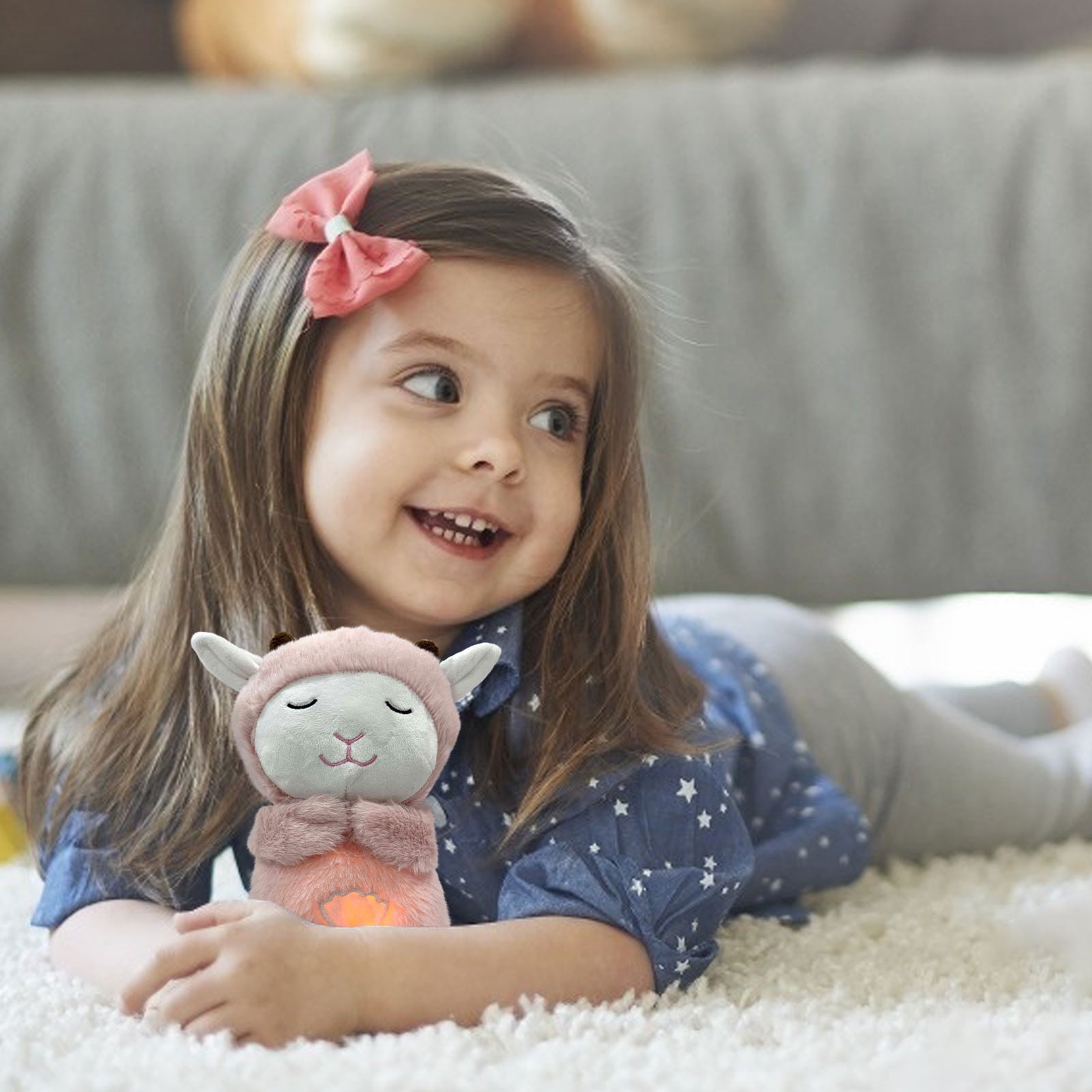 Smart Cry-Sensing Sleep Soother Plush Toy for Babies - White Battery ...