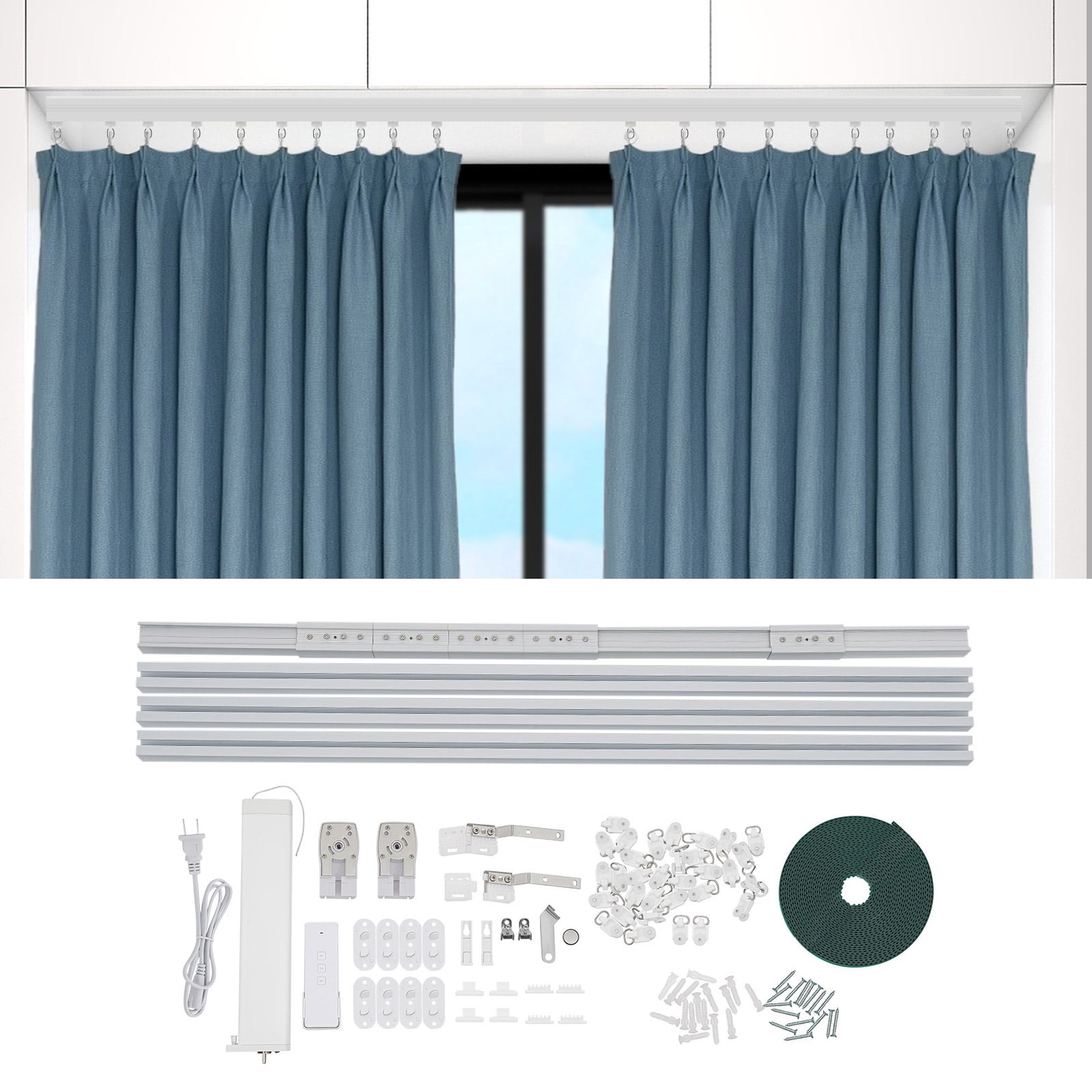 Smart Curtains Motorized Curtain Track with Remote Control Voice ...