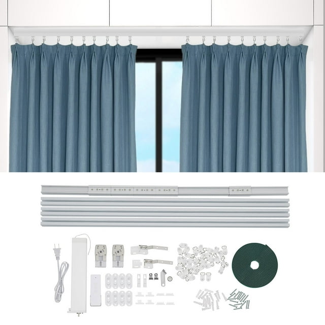 Smart Curtains Motorized Curtain Track with Remote Control Voice ...