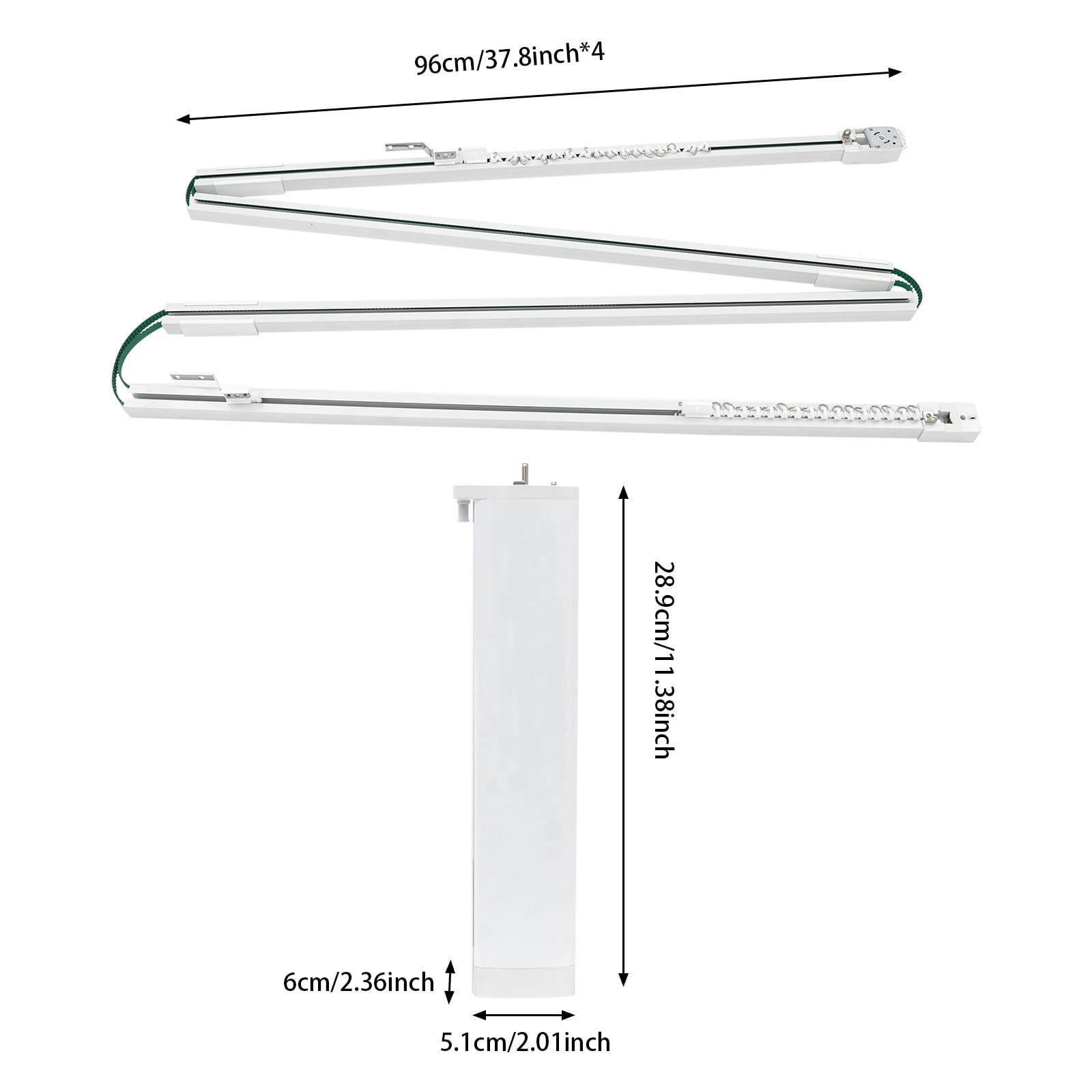 Smart Electric Curtain Track, Automated Sliding Rails, 13ft Aluminum ...