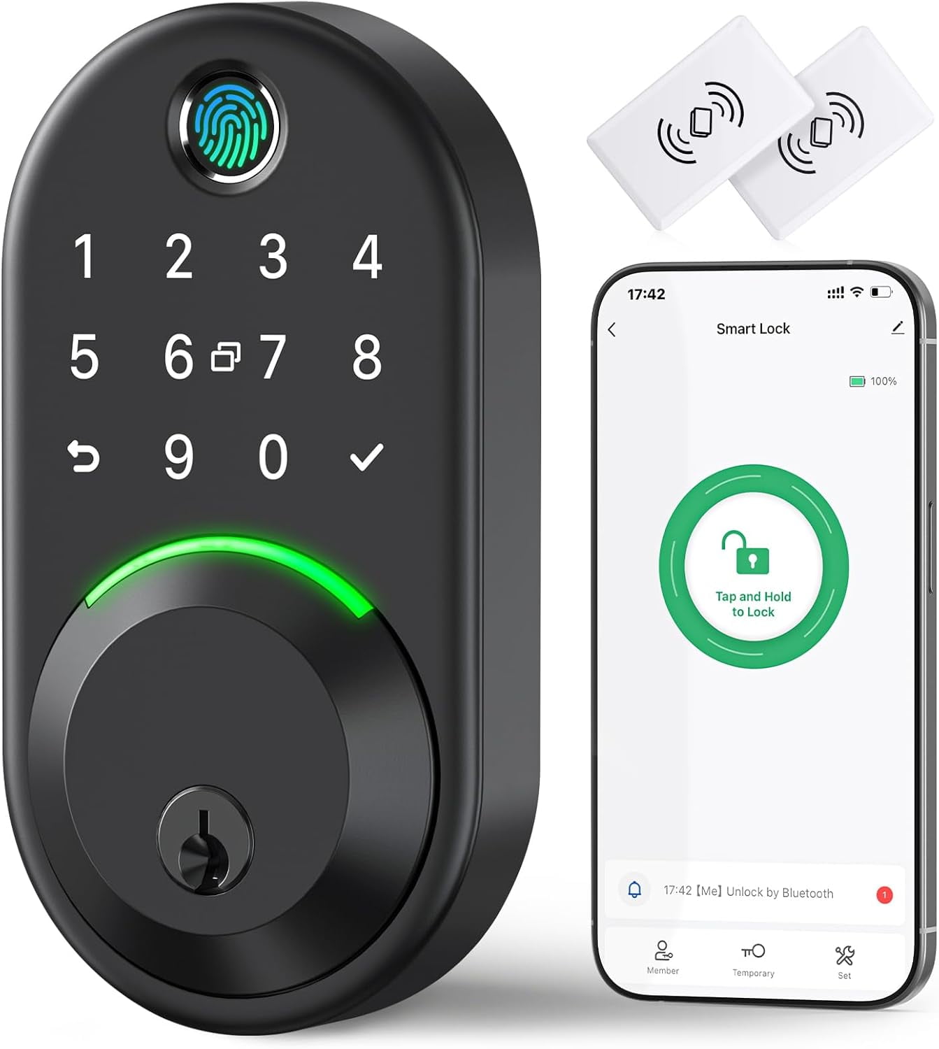 Smart Deadbolt Door Lock with Keypad: Fingerprint Keyless Entry ...