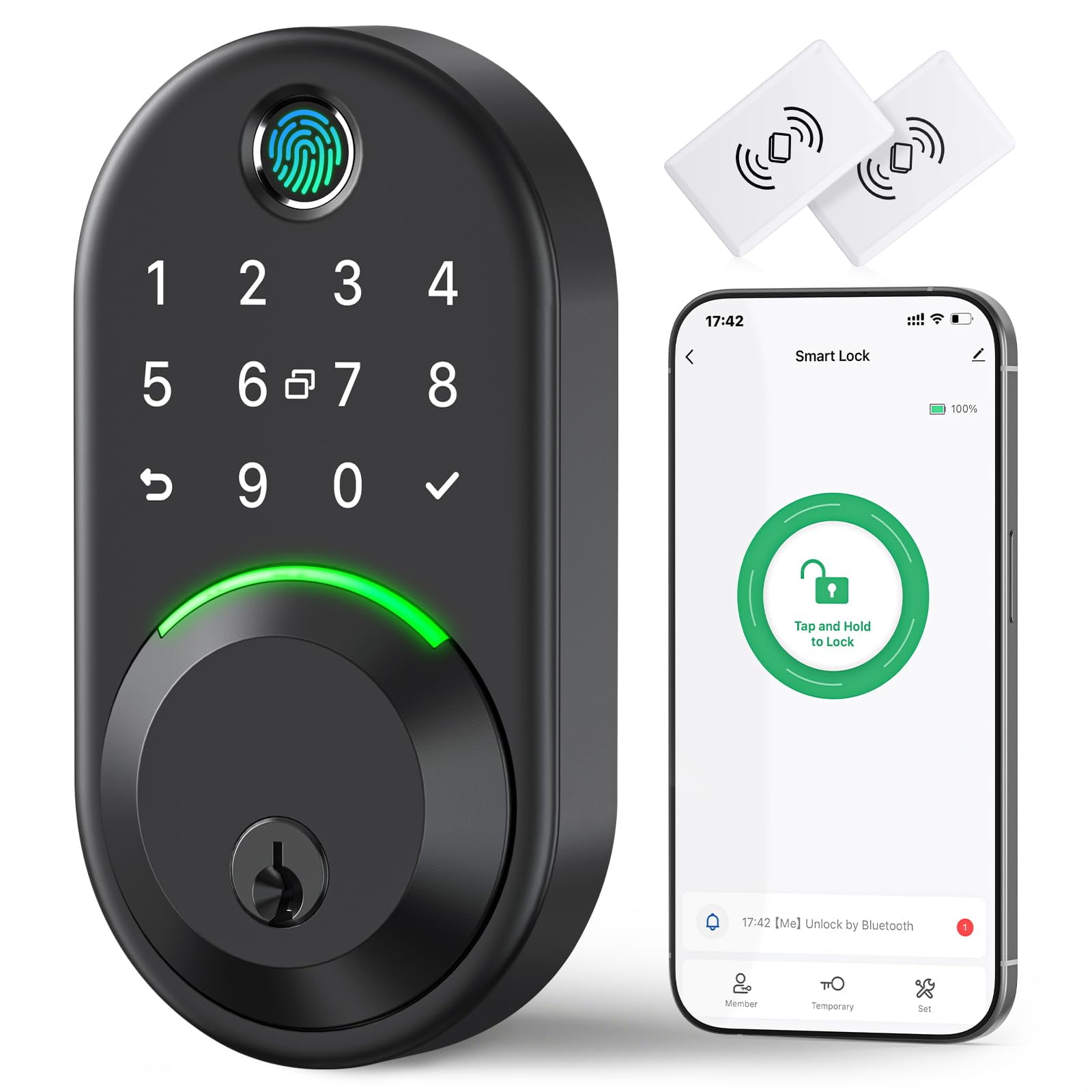 Smart Deadbolt Door Lock with Keypad:Yamiry Fingerprint Keyless Entry ...