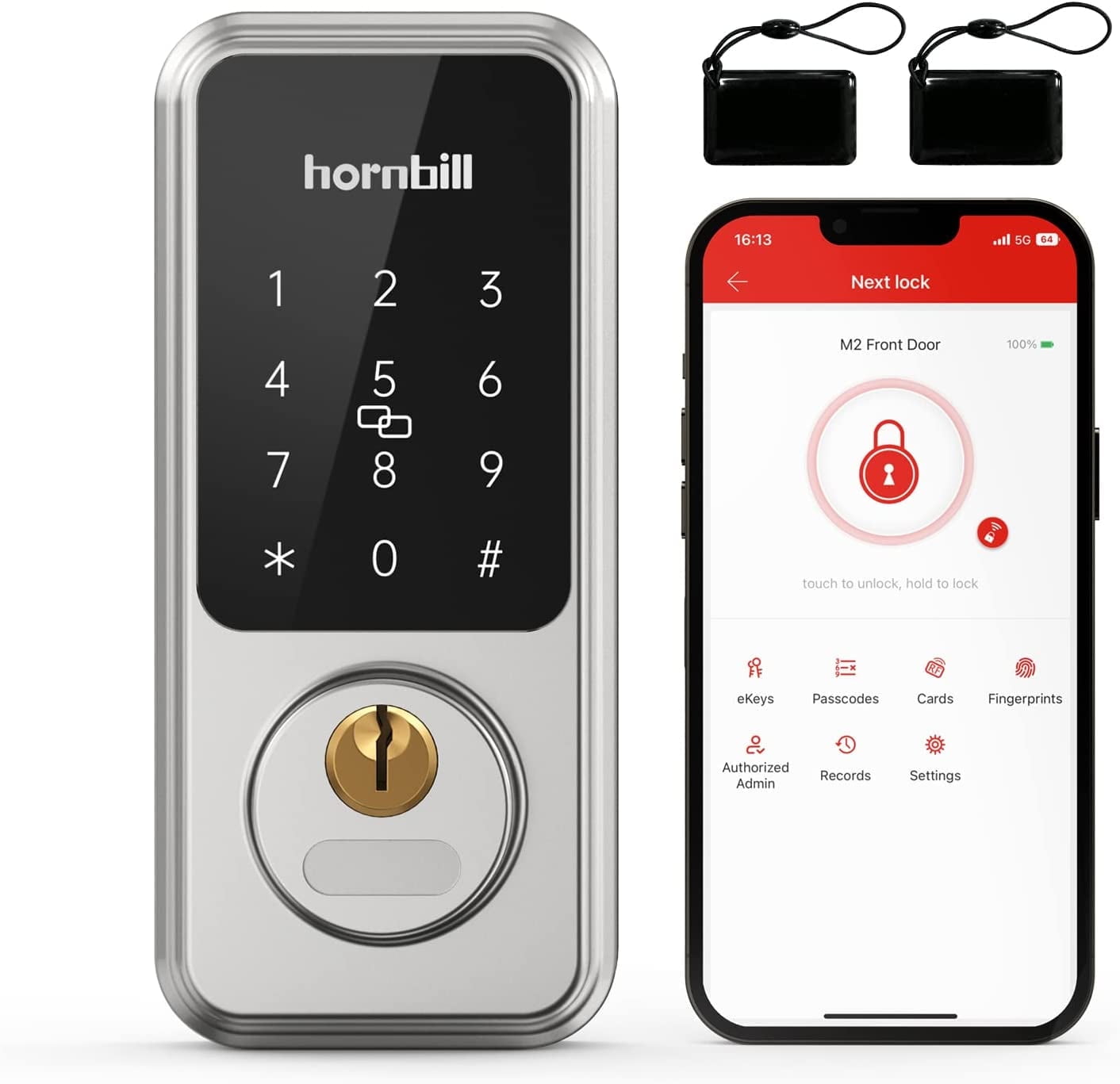 Smart Deadbolt Keyless Keypad Lock: Hornbill Smart Locks for Front Door ...