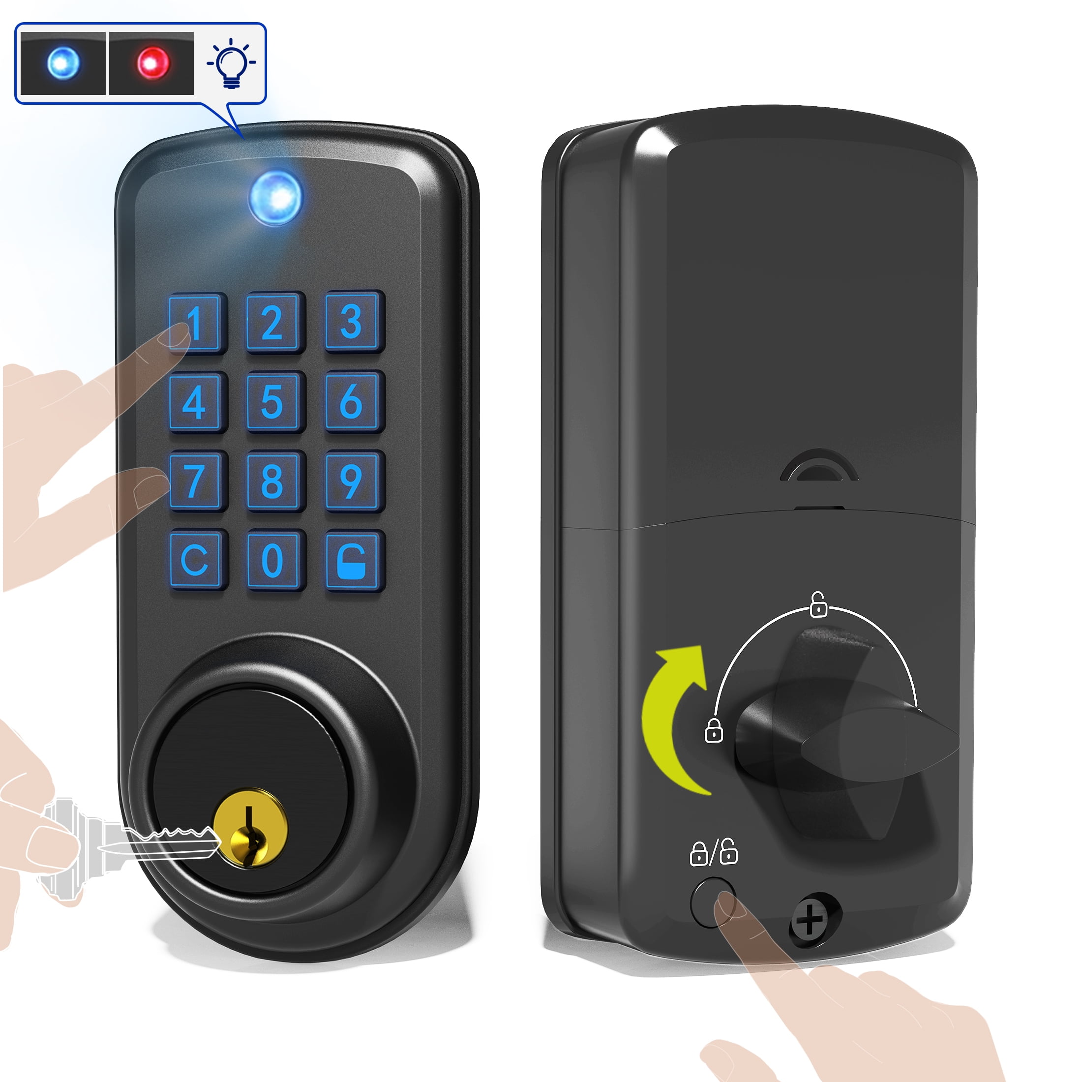 Smart Deadbolt Lock with Keypad,Keyless Entry Door Lock Easy to Install ...
