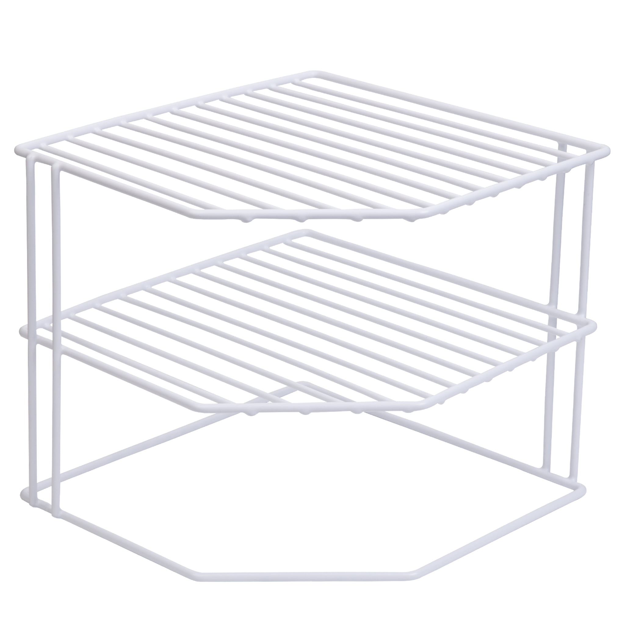 Smart Design 3-Tier Kitchen Corner Shelf Rack - 9 x 8 inch - White ...