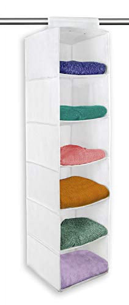 Smart Design 6-Shelf Cubby Sweater Hanging Organizer with Hook and Loop ...