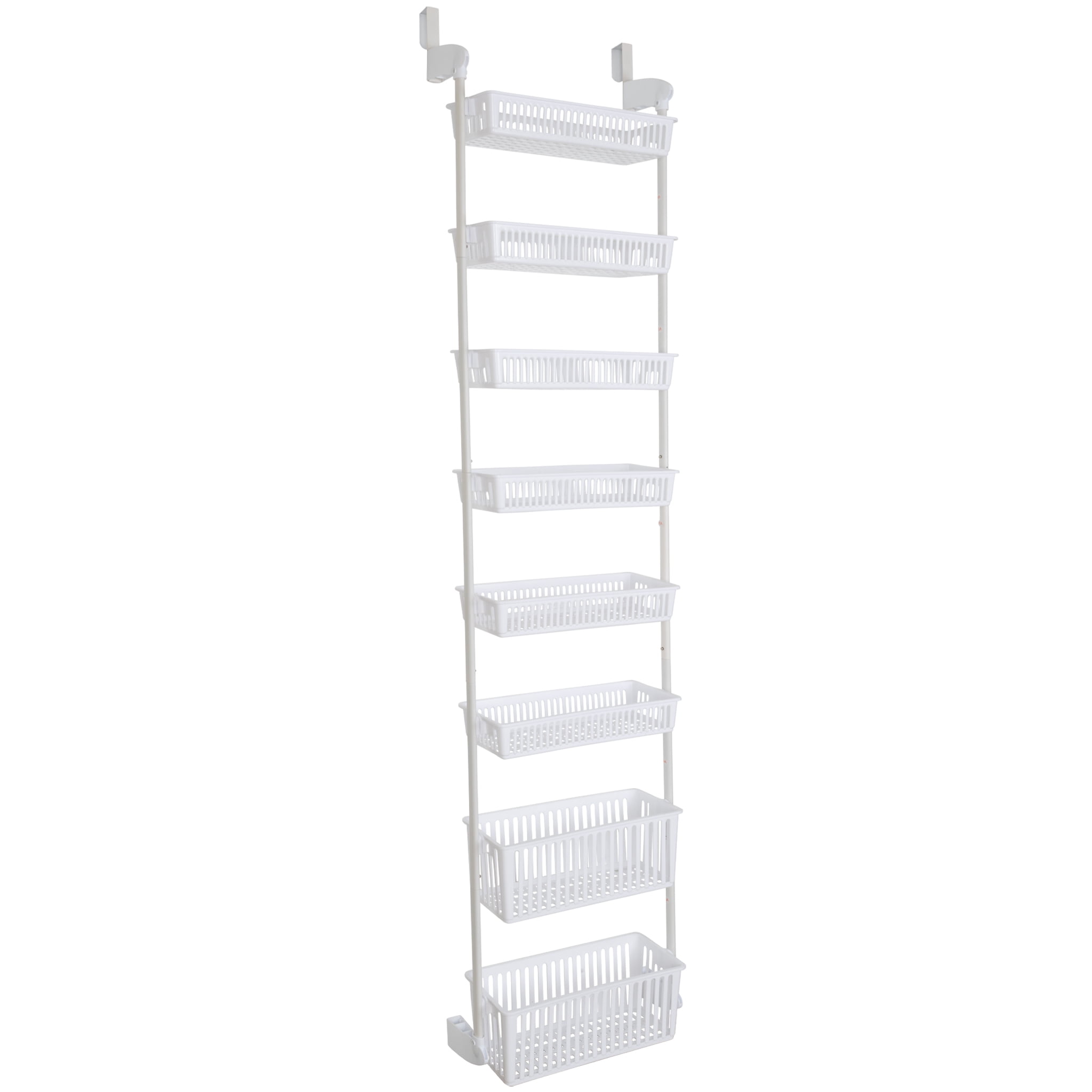 Smart Design 8-Tier Over-The-Door Hanging Pantry Organizer with 2 Deep ...
