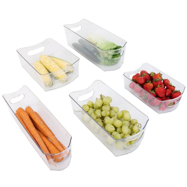 Smart Design Set of 18 Clear Refrigerator & Freezer Organization Bins ...