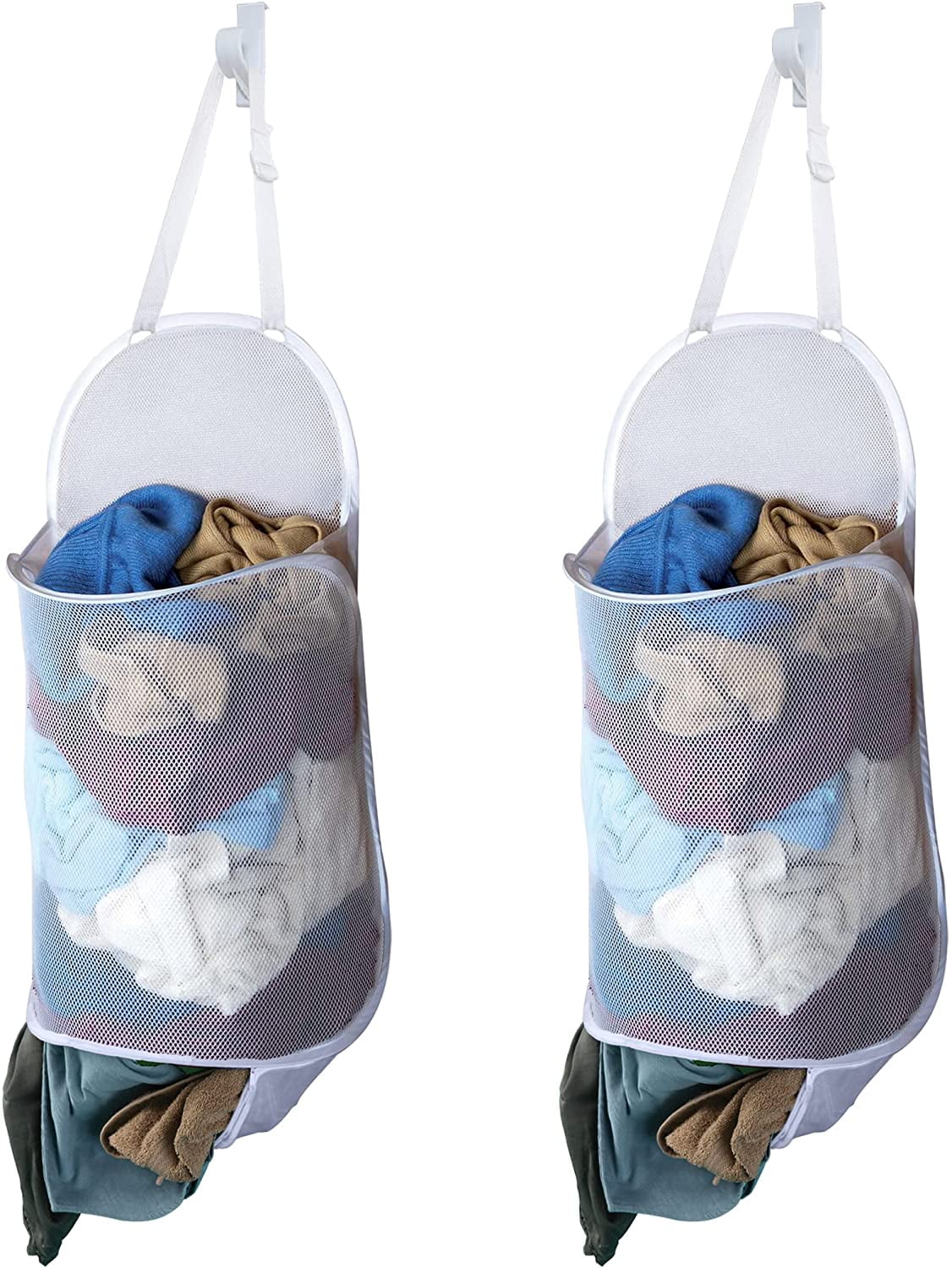 Smart Design Deluxe Mesh Over The Door Pop Up Hamper - Set of 2 ...