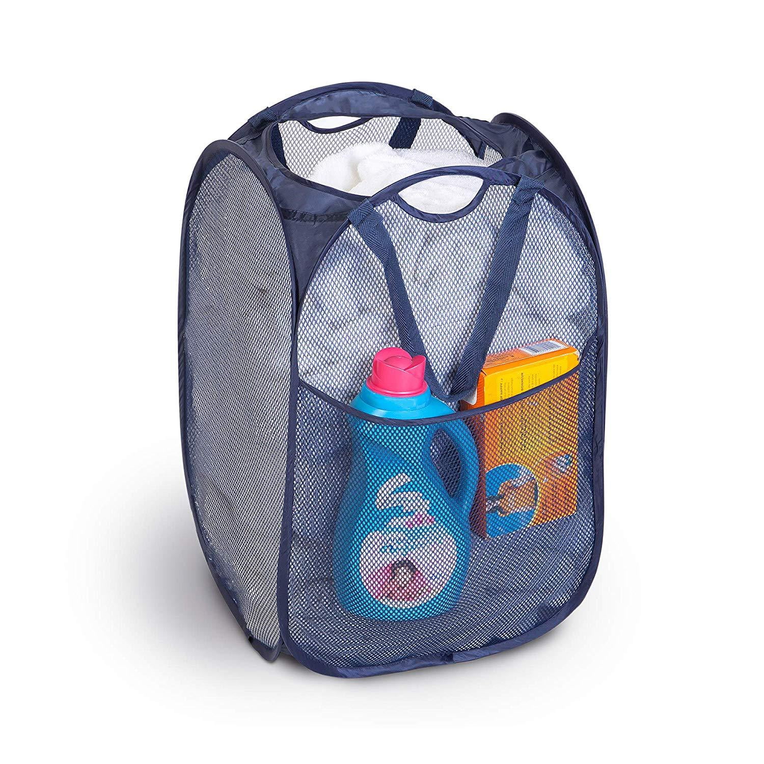 Smart Design, Deluxe Mesh Pop Up Laundry Hamper, 14x23 Inch, Blue ...