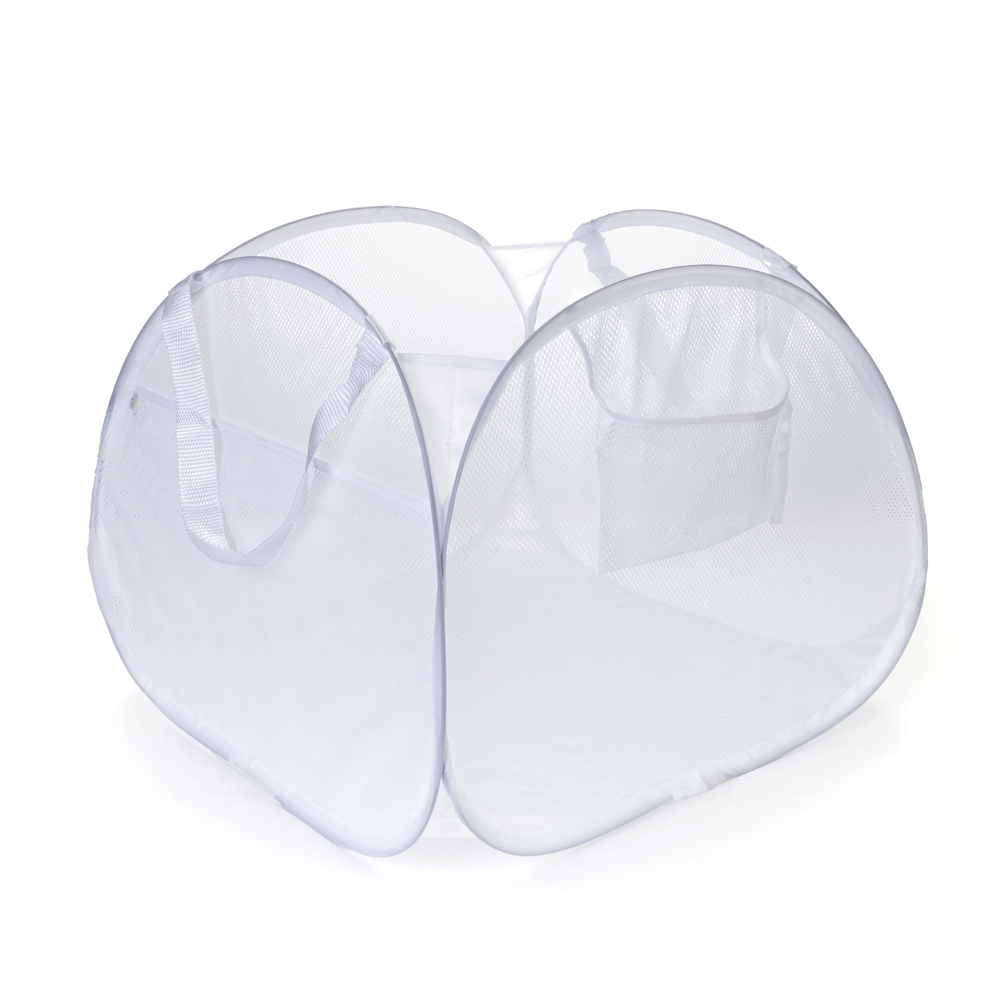 Smart Design Deluxe Mesh Pop Up Square Laundry Basket, 17 x 14 inch ...