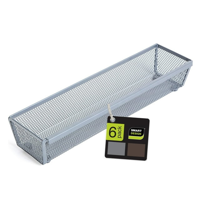 Smart Design Drawer Organizer - 12 x 3 Inch - Steel Metal Mesh Tray ...