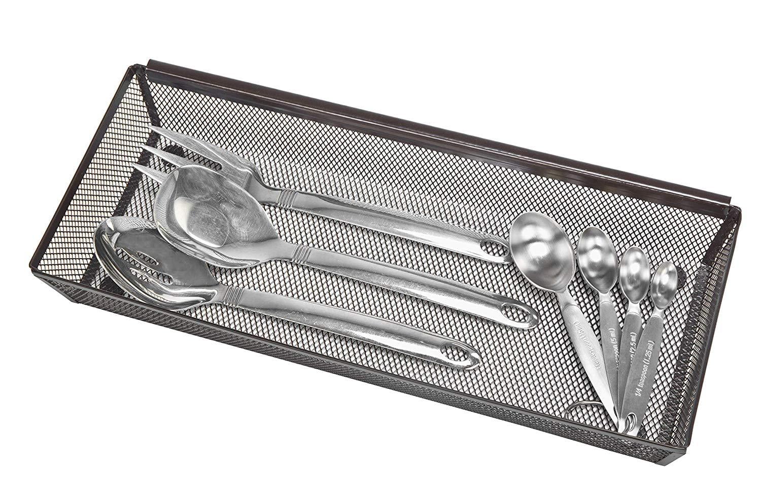 Smart Design Drawer Organizer - 15 x 6 Inch - Steel Metal Mesh Tray ...