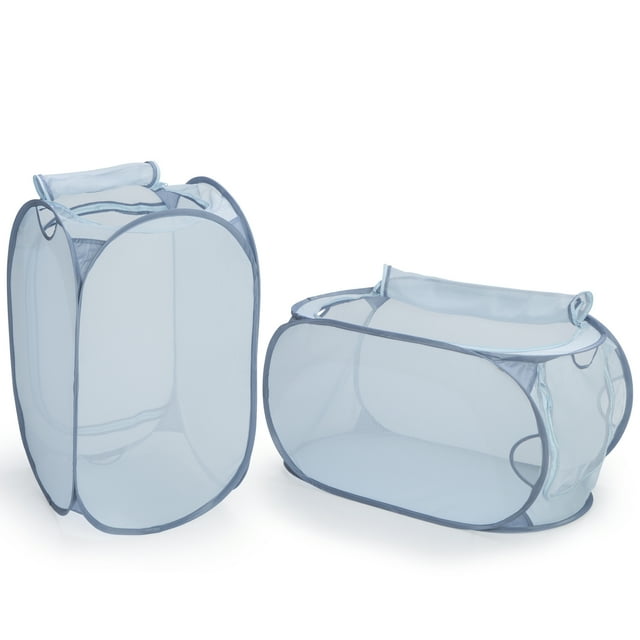 Smart Design Mesh Pop Up Flip Laundry Hamper and Basket - Holds 3 Loads ...
