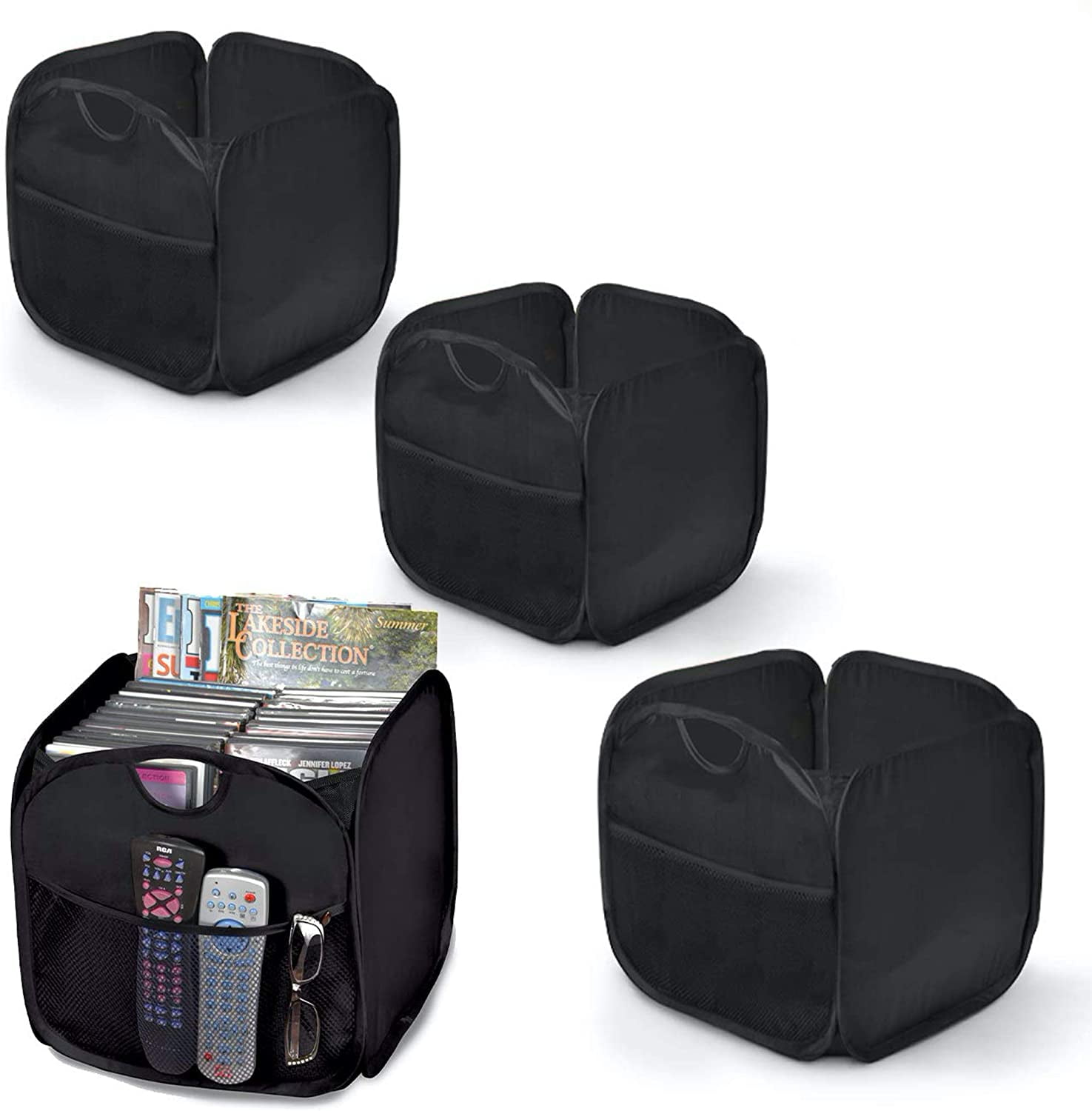 Smart Design Pop Up Organizer Cube - Set of 4 - Folds Flat - for ...