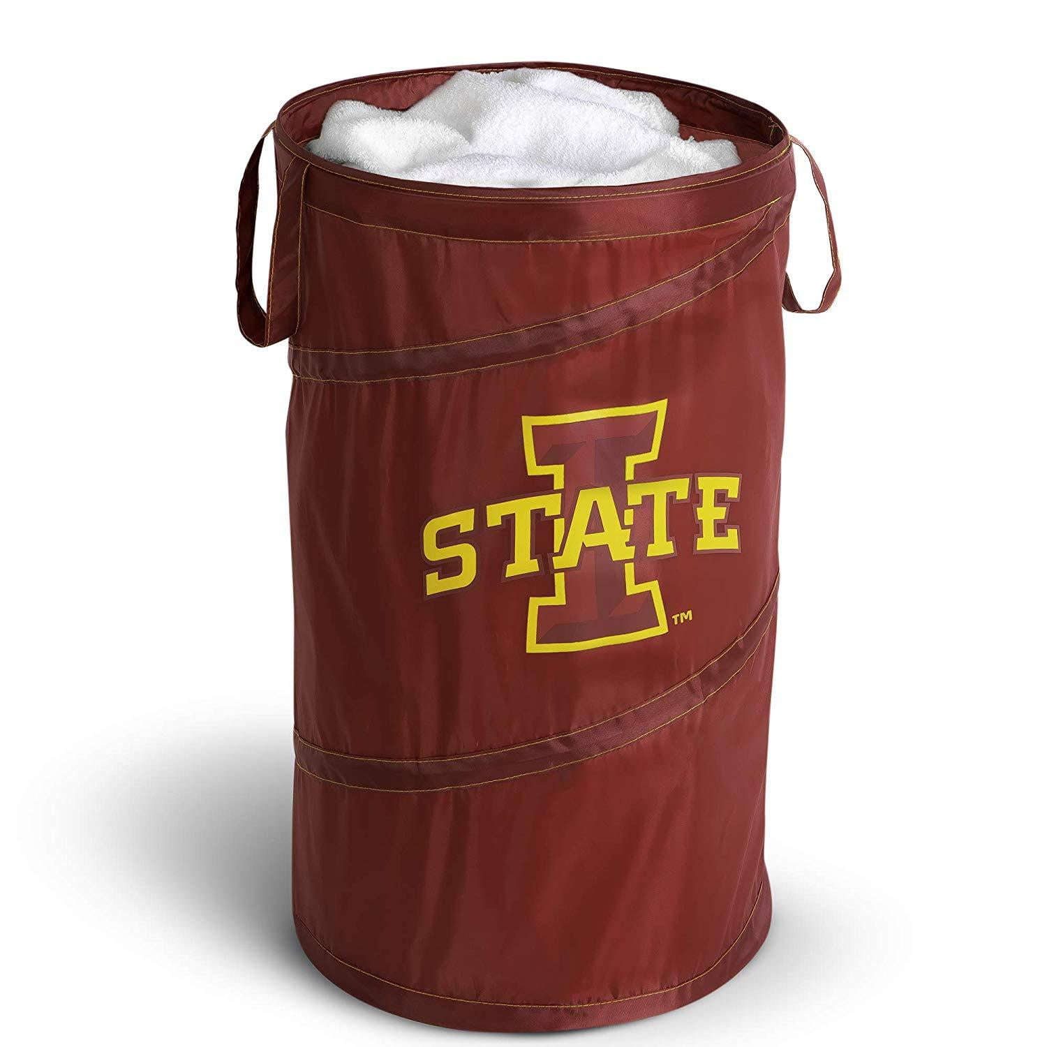 Smart Design Pop up Spiral Laundry Hamper- Collapsible- Gold/Burgundy ...