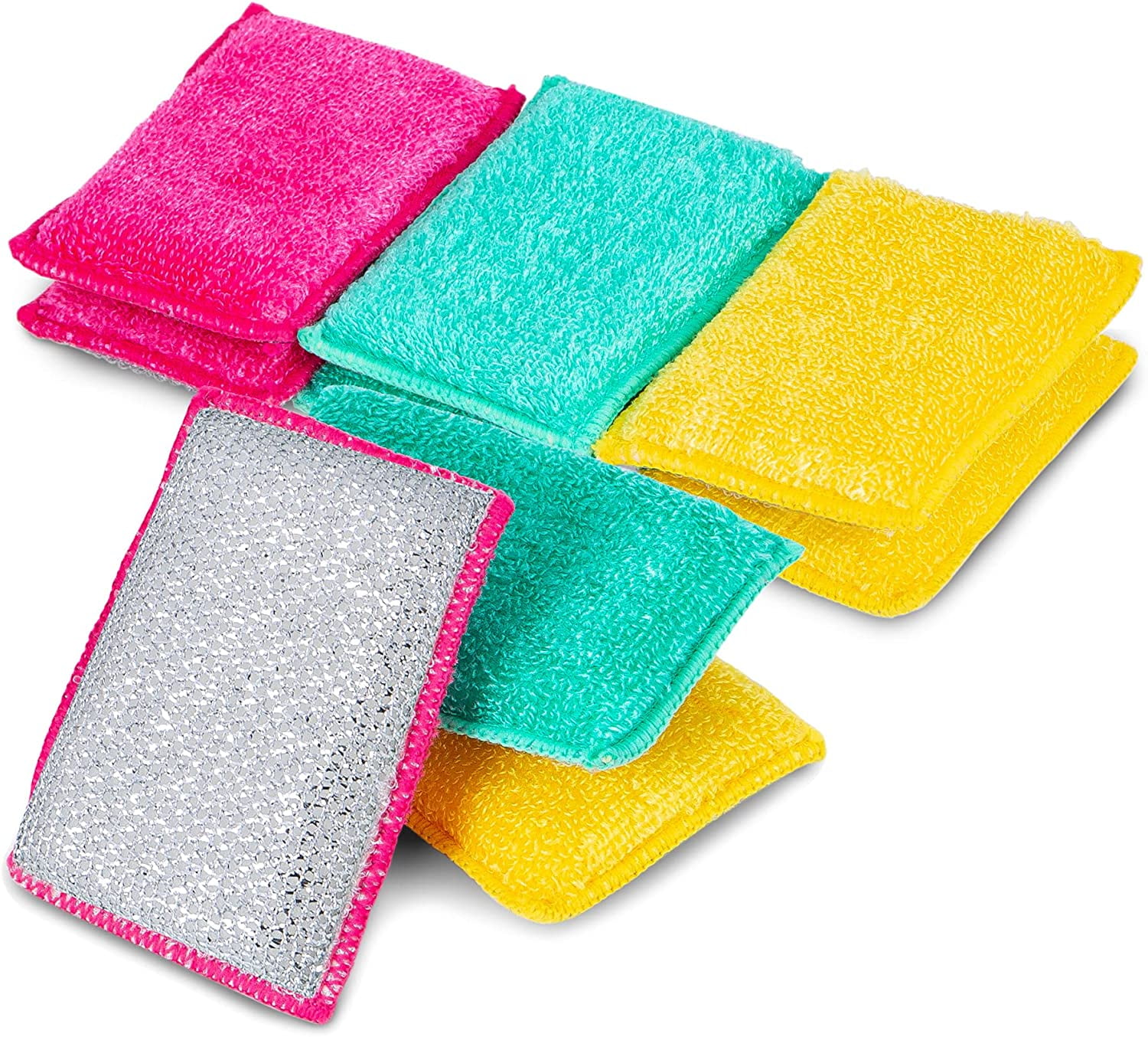 Smart Design Scrub Sponge with Bamboo Odorless Rayon Fiber - Set of 9 ...