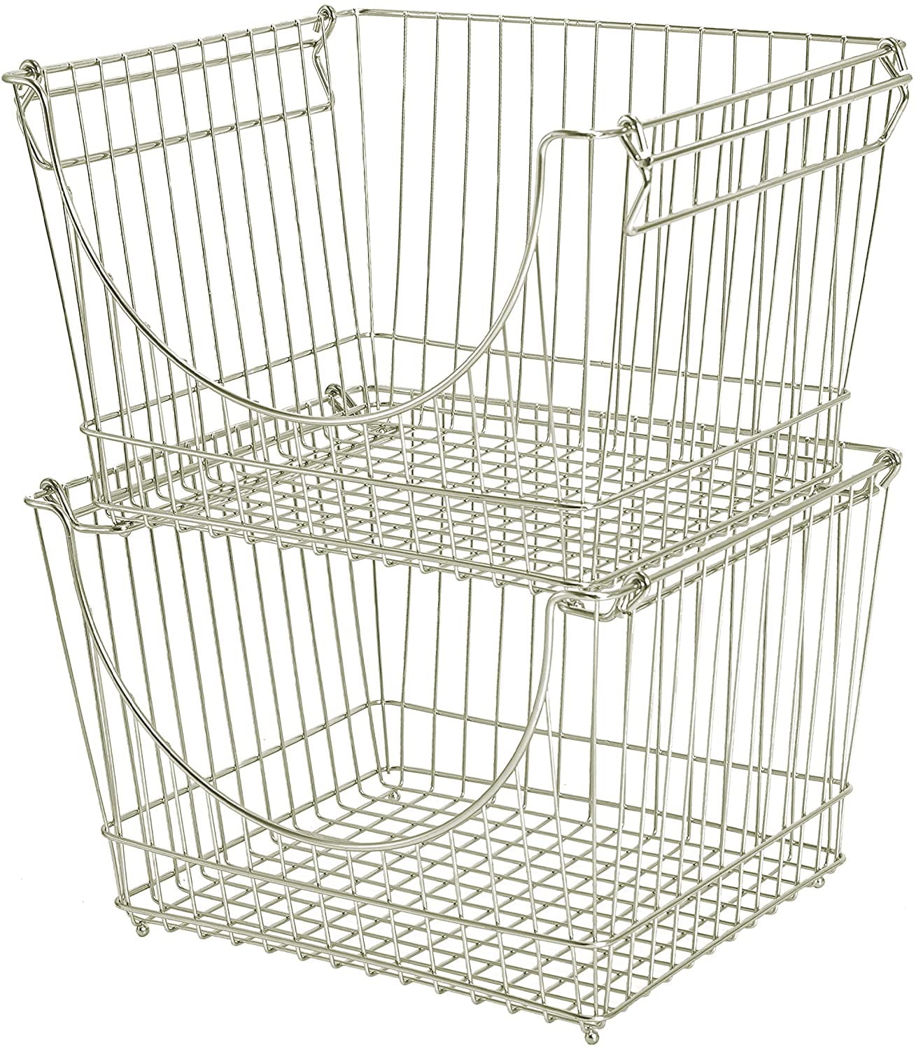 Smart Design Stacking Baskets Organizer - Large (12.63 x 8.5 Inch) - w ...