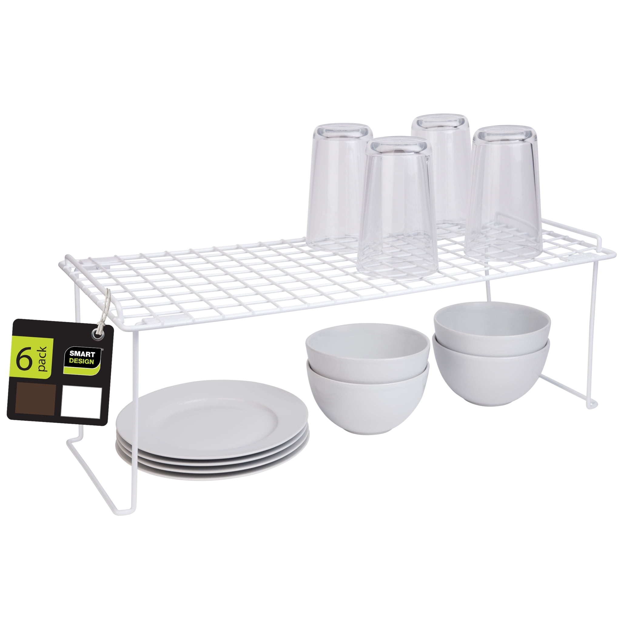 Smart Design Stacking Cabinet Shelf Rack - Set of 6 - Extra Large 22 x ...