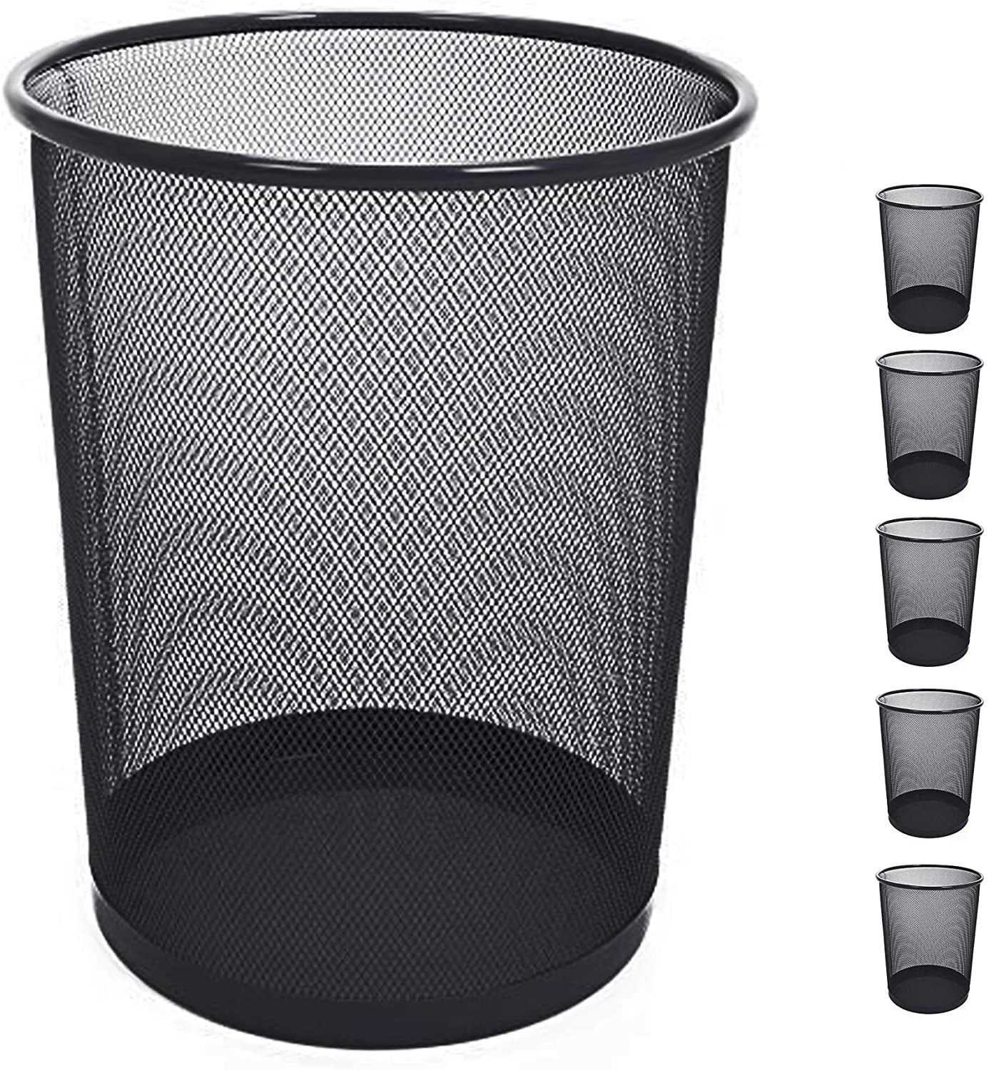 Smart Design Steel Metal Mesh Waste Basket - Set of 6- Home and Office ...