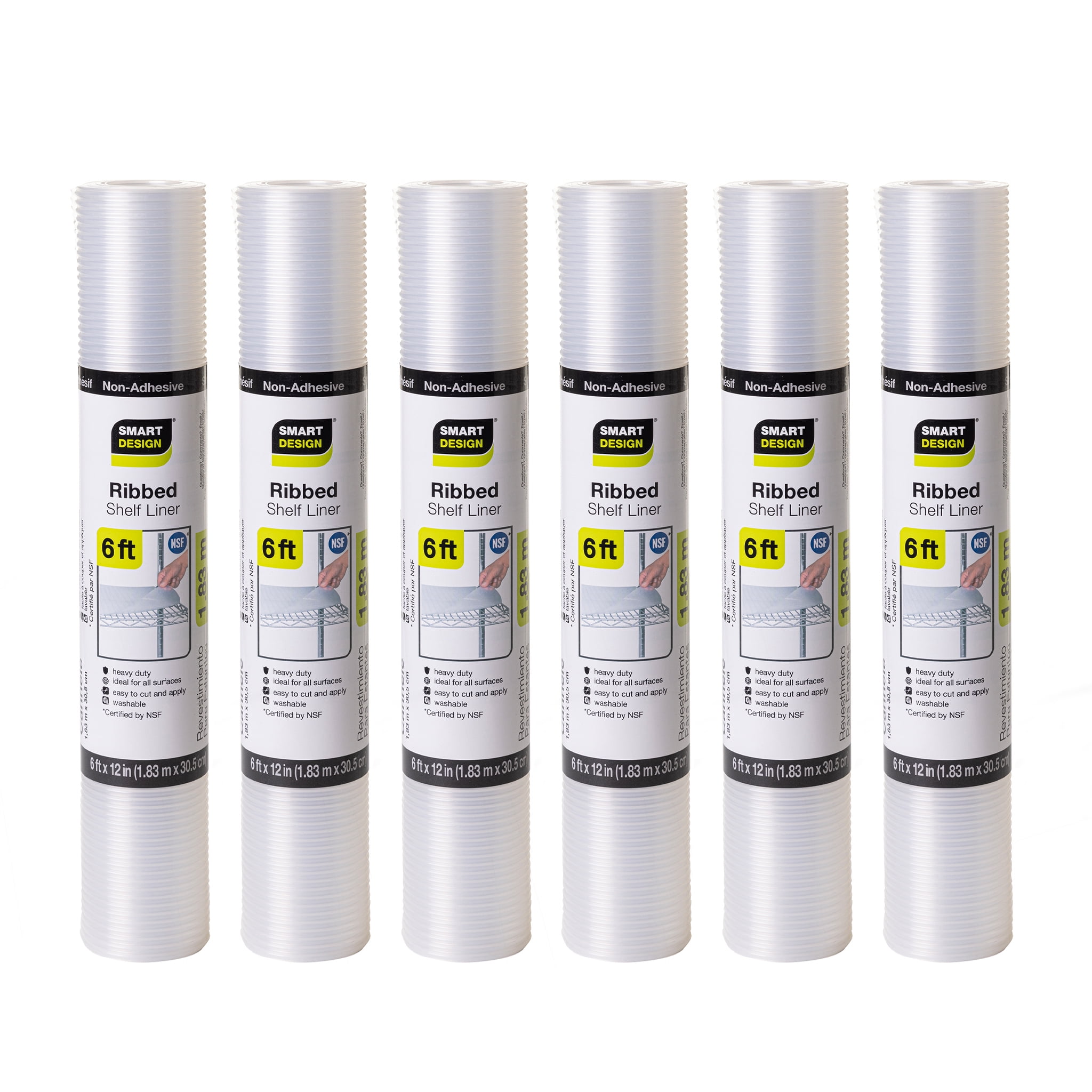 Smart Design Wire Rack Shelf Liner - Ribbed Grip - 12 inch x 36 feet ...