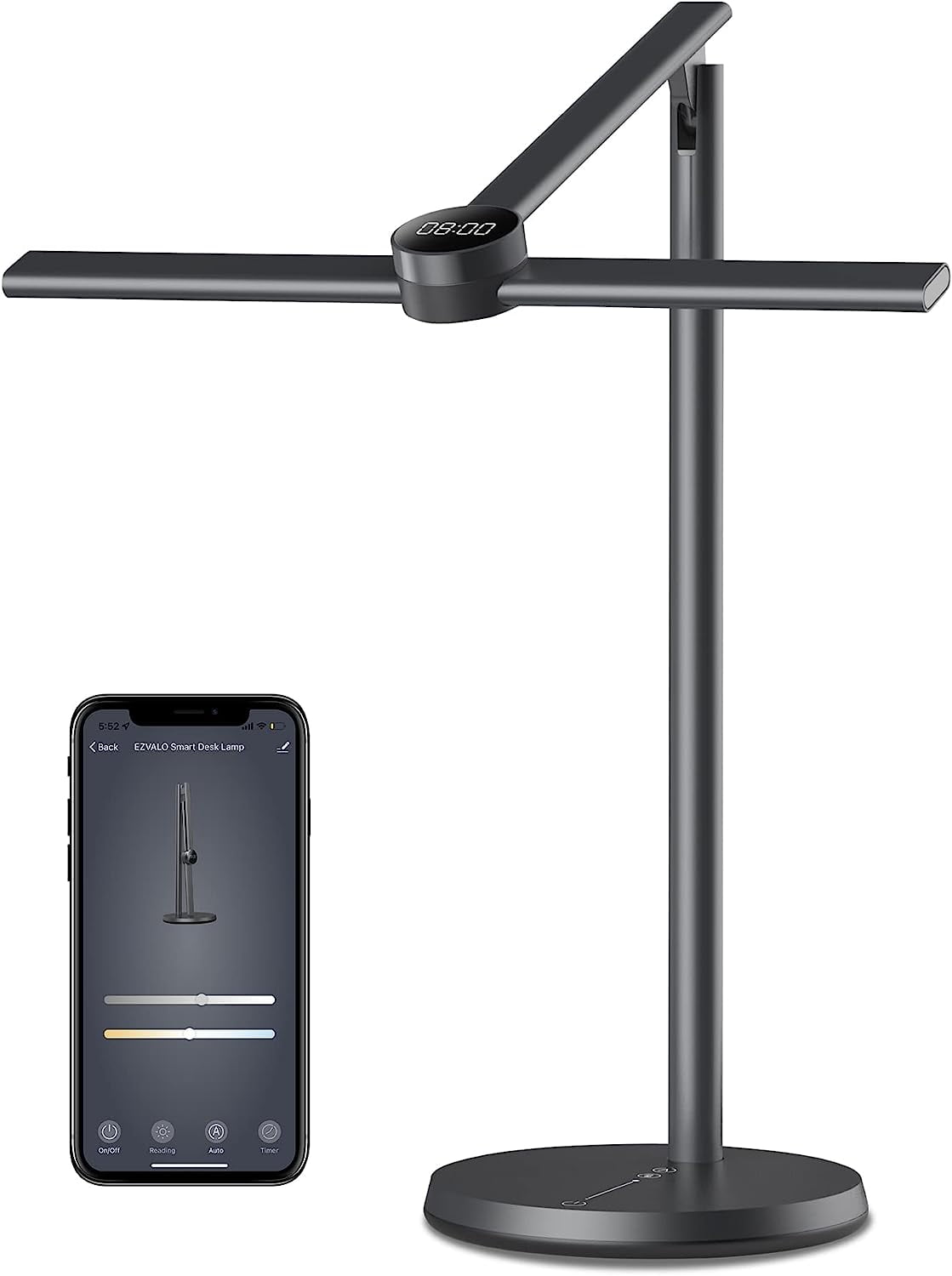 Smart Desk Lamp with APP Control,Eye-Caring Auto-Dimming Led Desk Lamp,3 Color Temperature ...