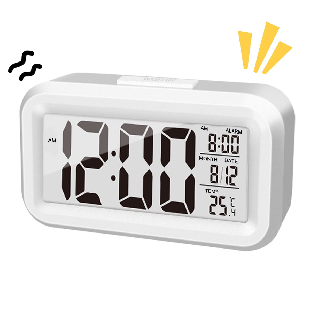 Smart Digital Alarm Clock Battery Operated Desk Electronic Small Clock ...