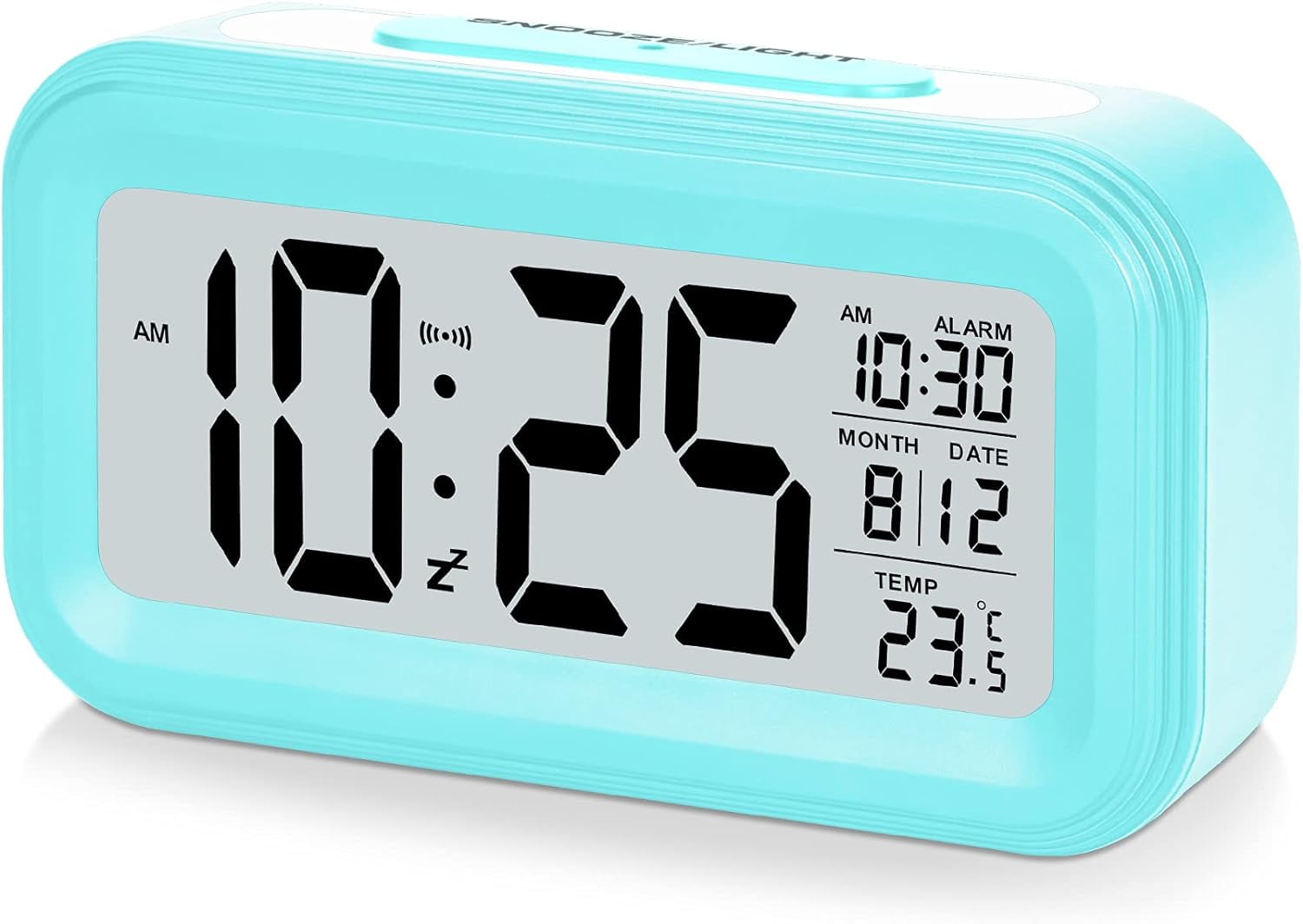 Smart Digital Alarm Clock, LCD Display Desk Clock with Snooze, Date ...