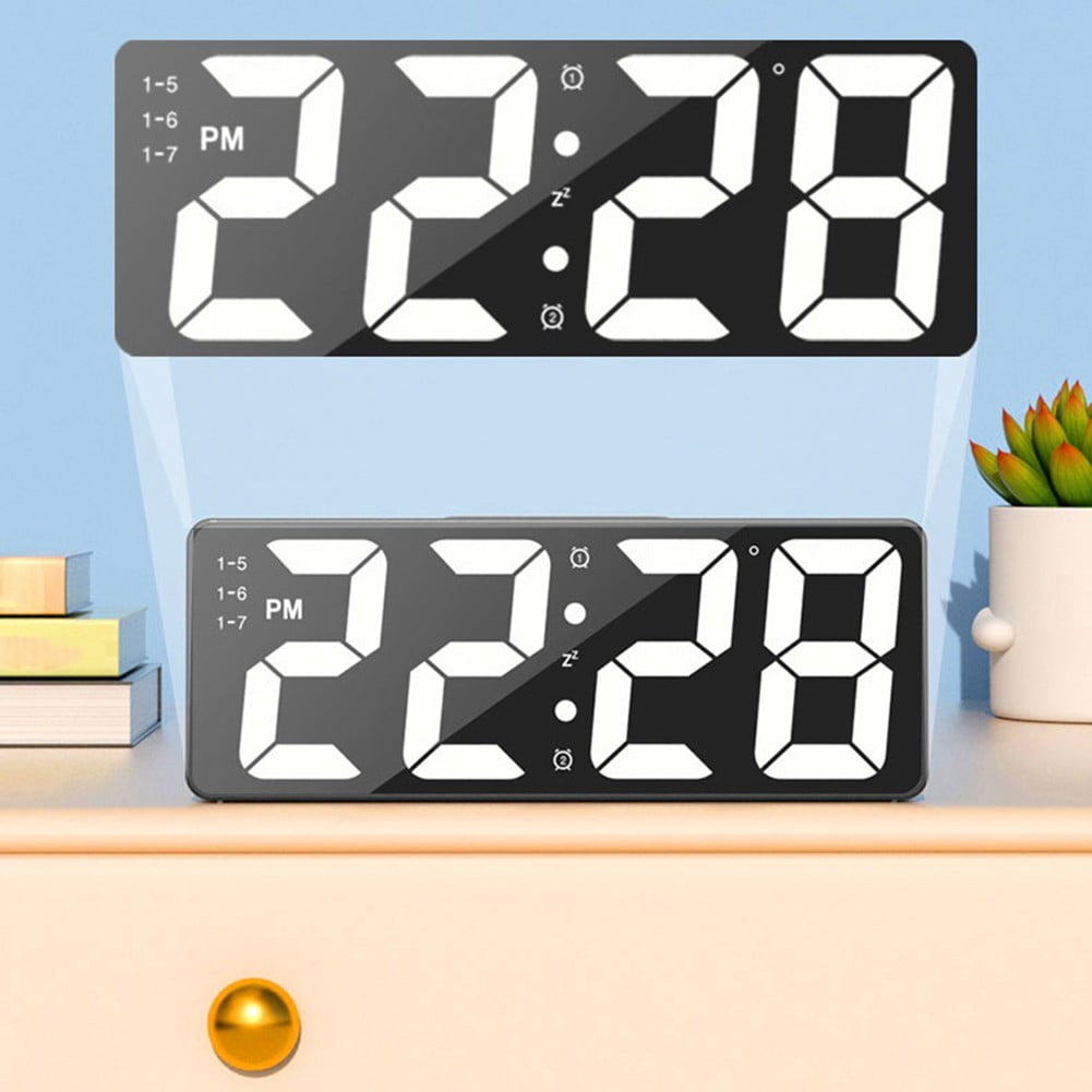Smart Digital Alarm Clocks For Bedrooms Led Color Screen Dimmable 12 ...