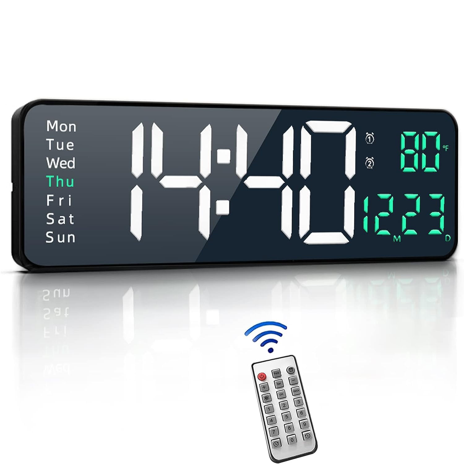 "16"" Smart Digital Alarm Clock with LED Display, Temperature ...