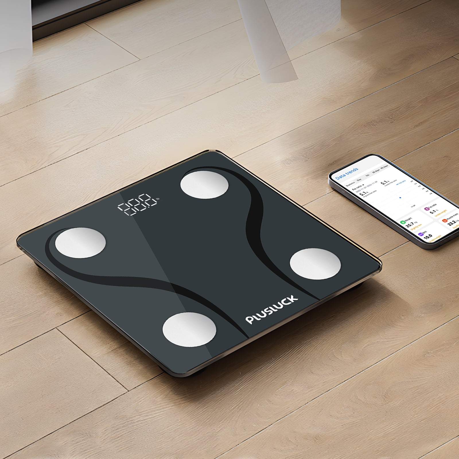 Smart Digital Bathroom Scale with App - Body Fat Analyzer & BMI Monitor ...