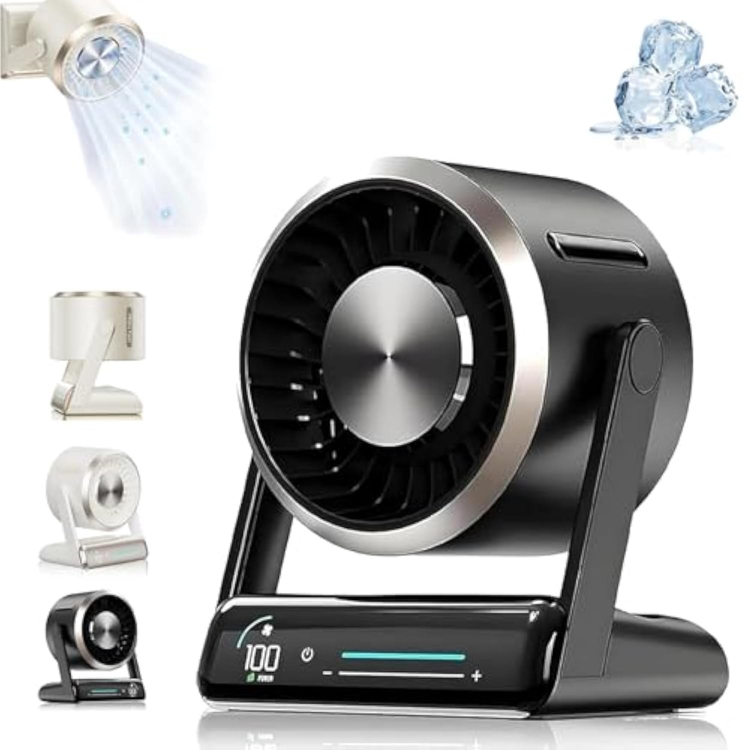 Smart Digital Display Touch Desktop Fan, 2025 New USB Desk Table Fan ...
