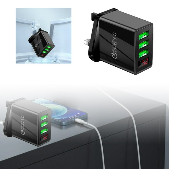 Smart Digital Display USB Fast Charger Adapter 5V 31A Port High Speed ...