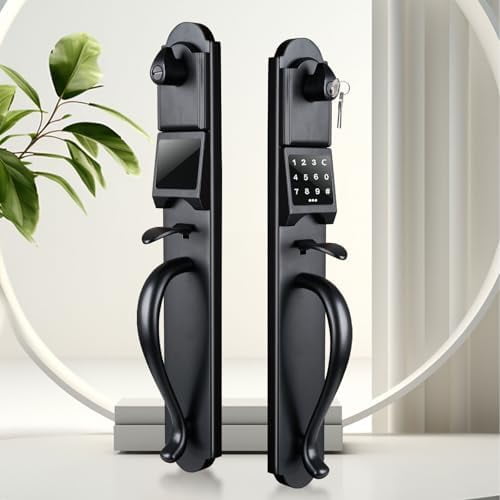 Smart Digital Keypad Handleset for Double Front Door with Levers Inside ...