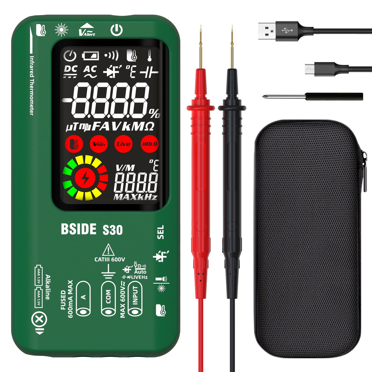 Smart Digital Multimeter Dual Power Electrical Tester with IR ...