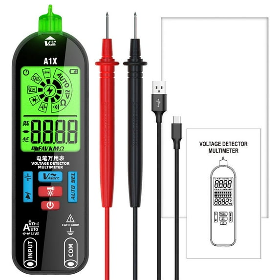 Smart Digital Multimeter Rechargeable Electronic Tester Contactless ...
