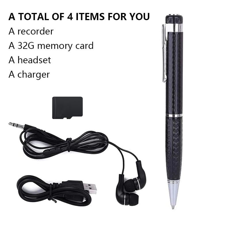 Voice Recorder Pen – Professional Audio Voice-Activated, USB Flash Drive, Refillable,Metal Body ...