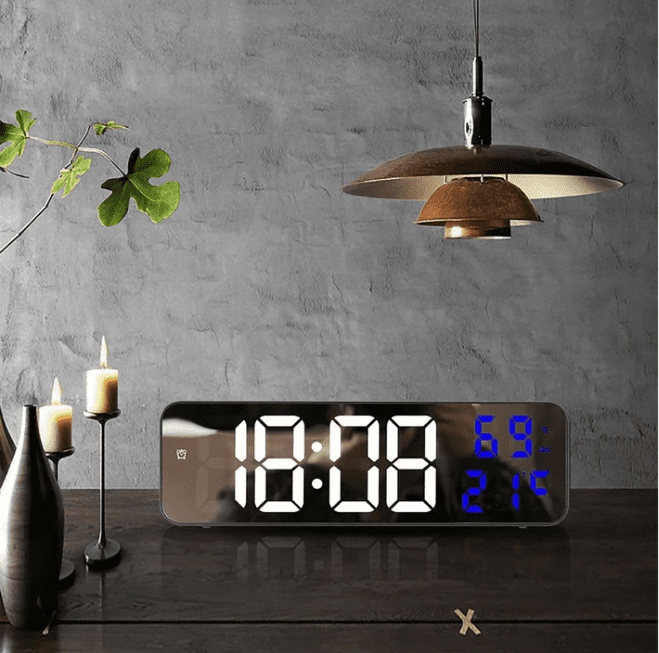 Smart Digital Wall Clock - Large LED Display with Temperature and Date ...