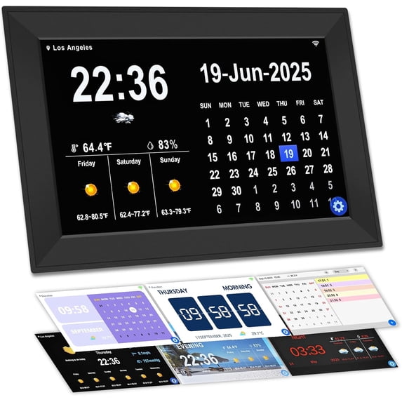 Smart Digital WiFi Clock, 10.1" Inch Touch Screen Auto Time and Date ...